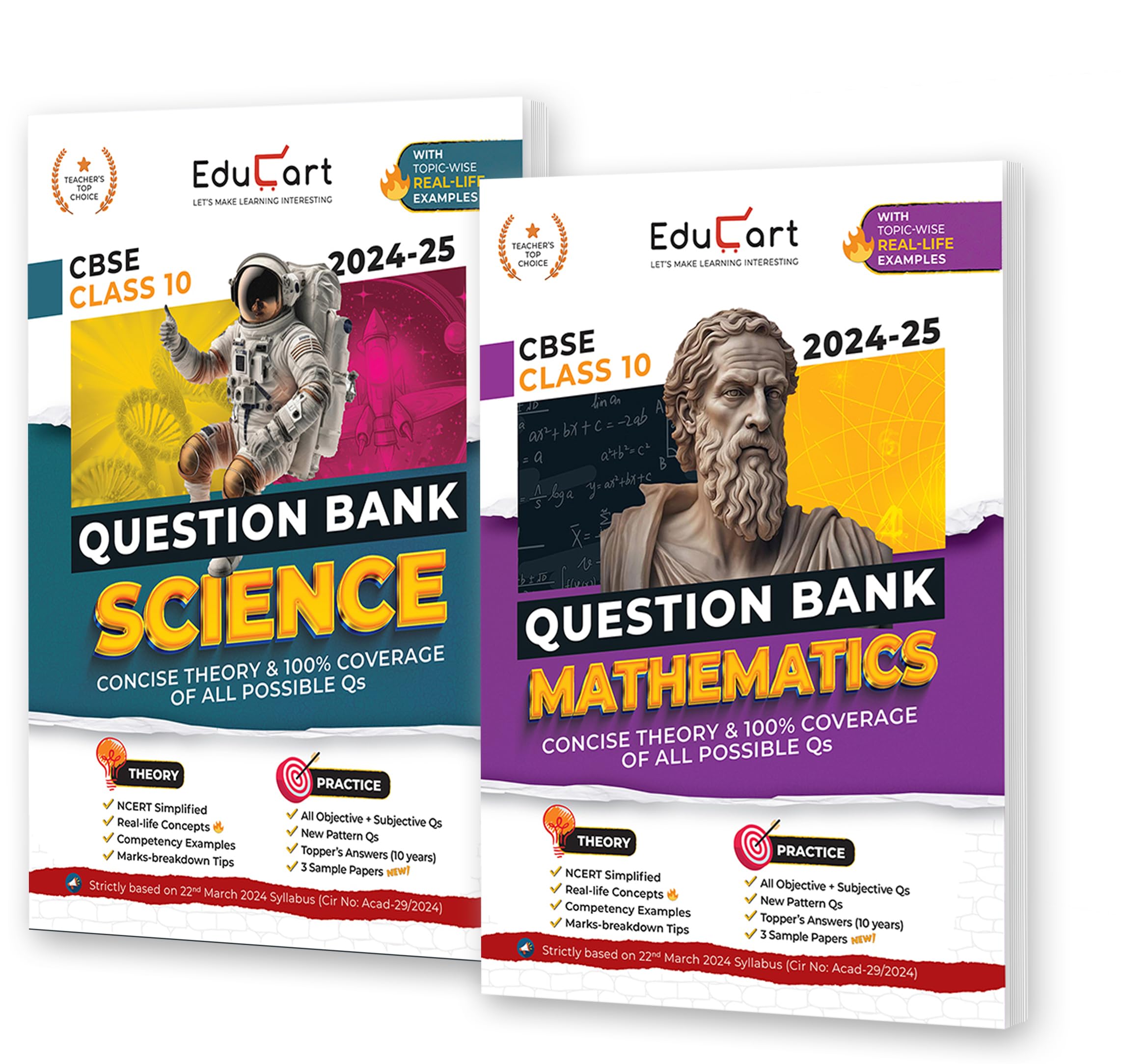 Educart CBSE Class 10 Question Bank Science & Mathematics 2024-25 ...