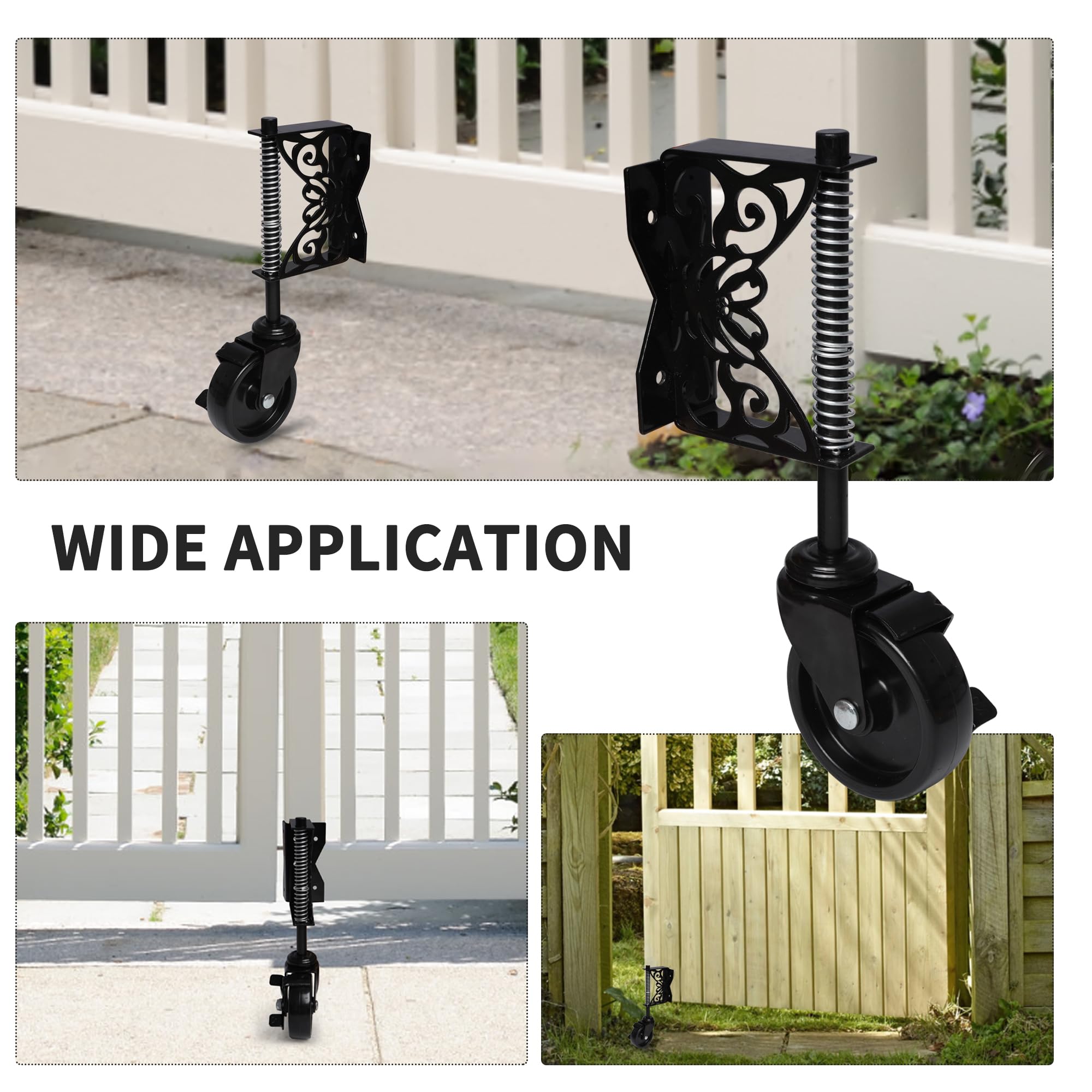 Vinyl Fence Gate Wheels Spring Loaded Gate Wheels | Heavy Duty Wooden