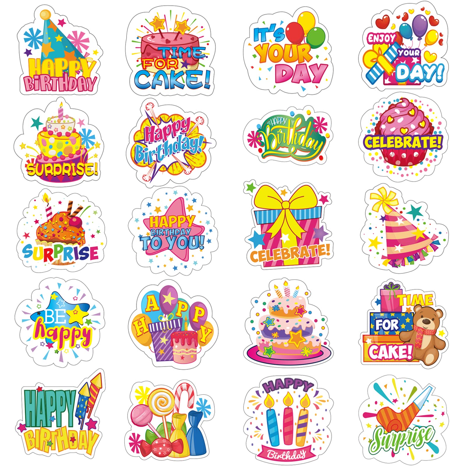Buy 600 Pieces Birthday Stickers Happy Birthday Stickers for Kids ...