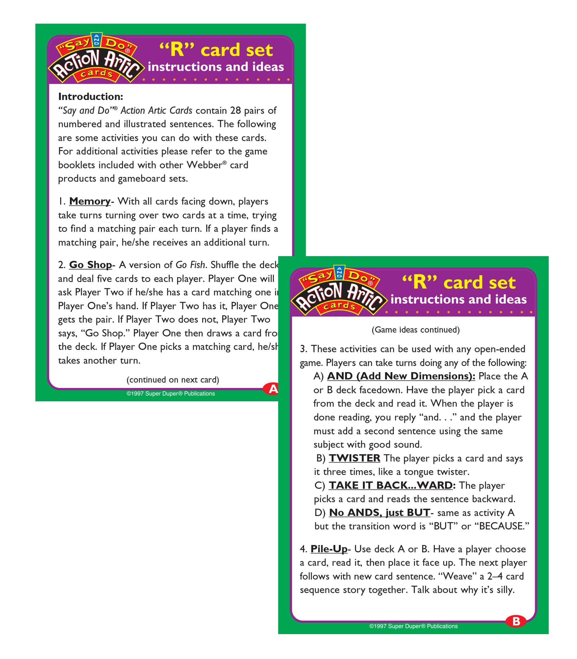 Buy Super Duper Publications | Say and Do® Action Articulation R Sounds ...