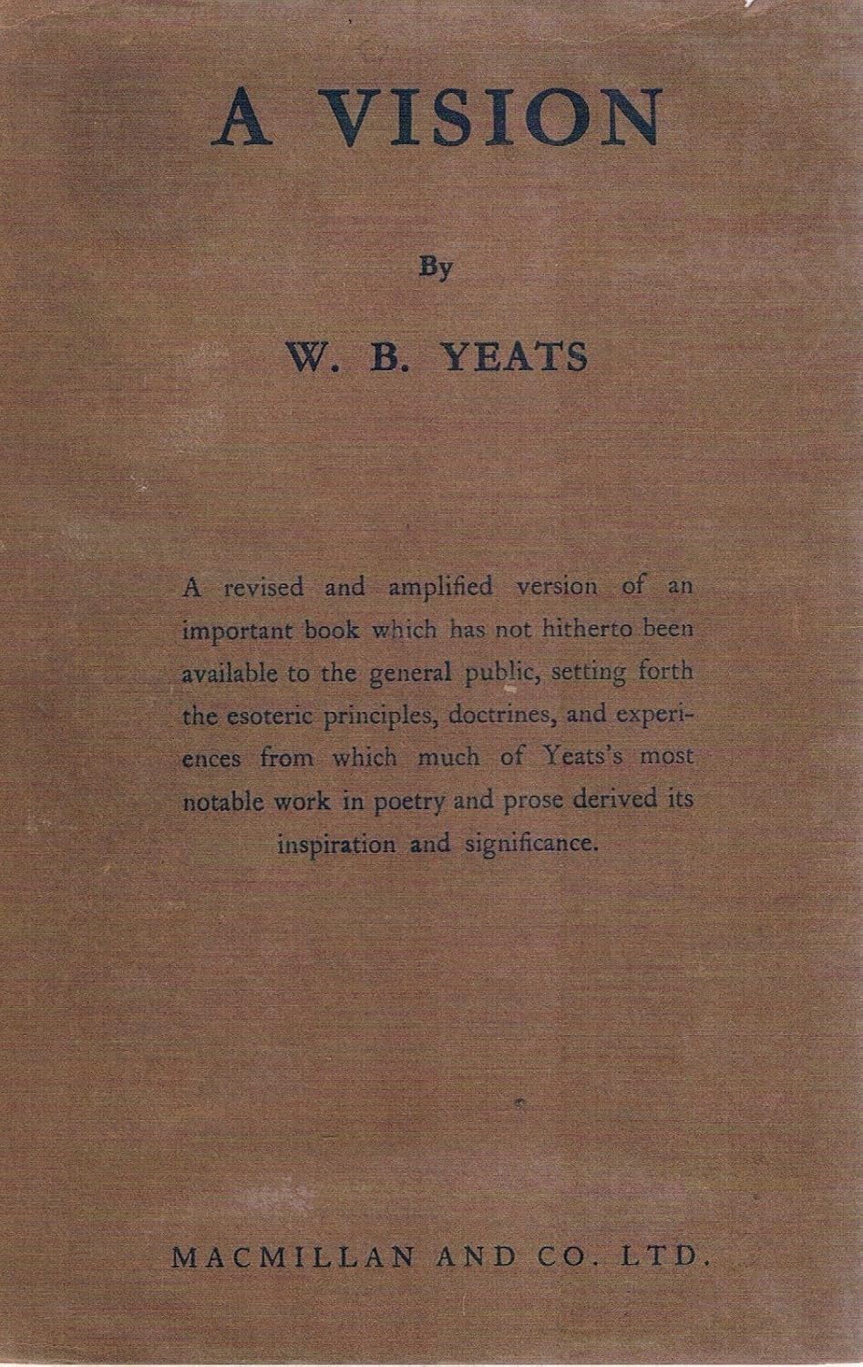 A vision,: Yeats, W. B: Amazon.com: Books