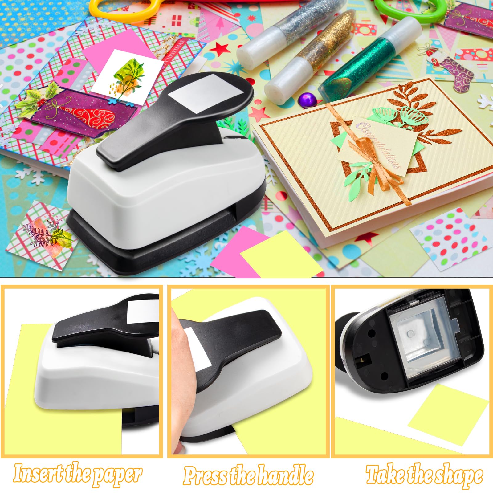 Snapklik.com : Square Hole Punch, 1.5 Inch Square Paper Punch, Square ...