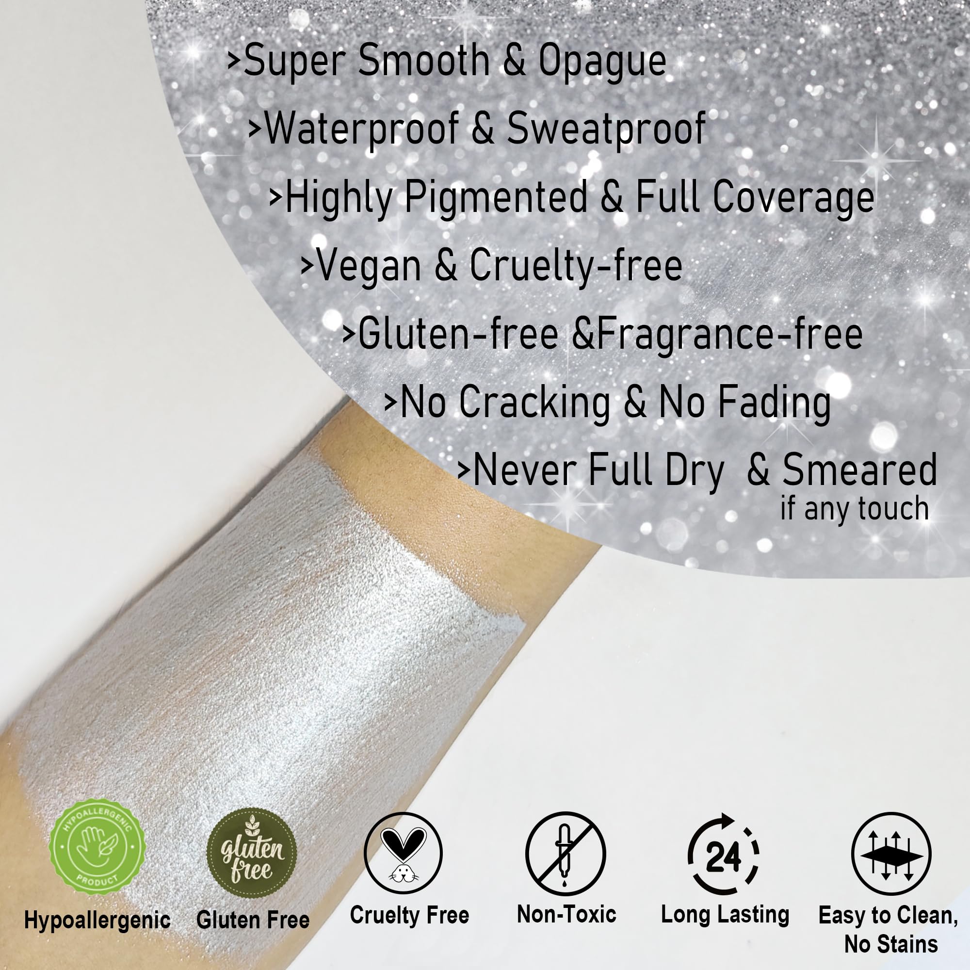 Snapklik.com : Silver Face Paint Stick, Metallic Face Painting Kit ...