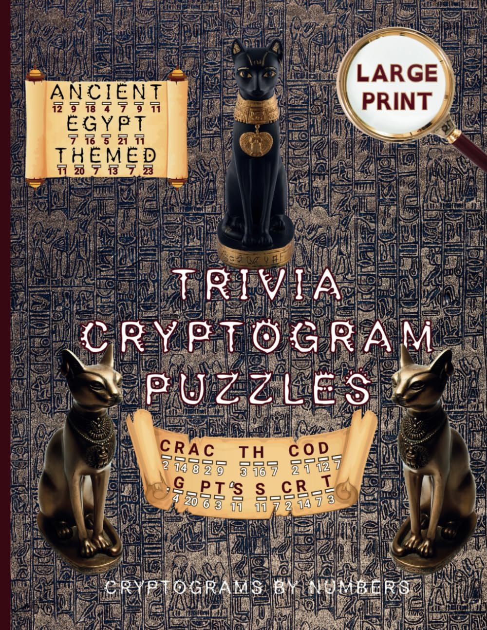 Large Print Trivia Cryptogram Puzzles: Ancient Egypt Themed Cryptograms ...