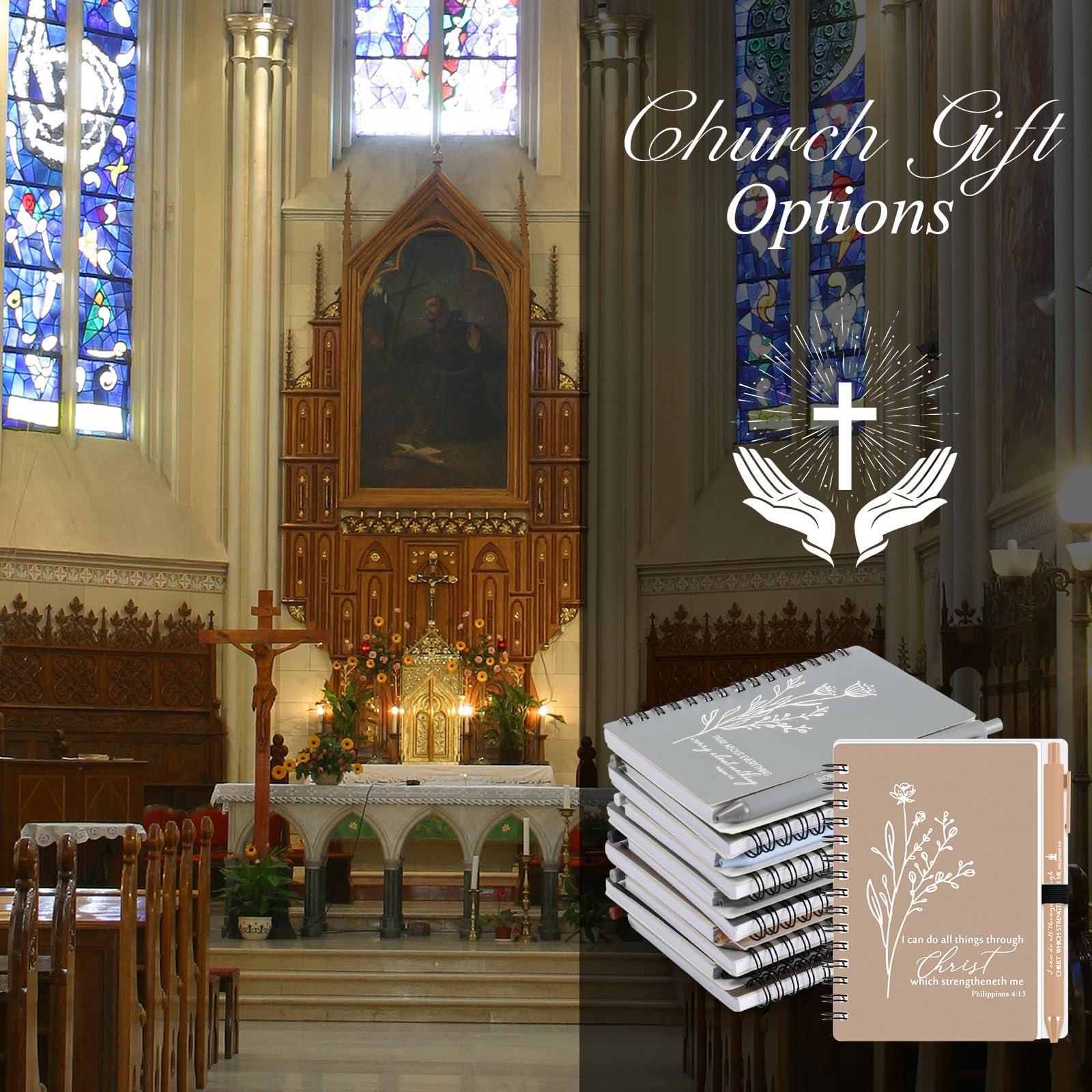 40 Sets Christian Gifts Bulk Include Religious Spiral Notebook Bible ...