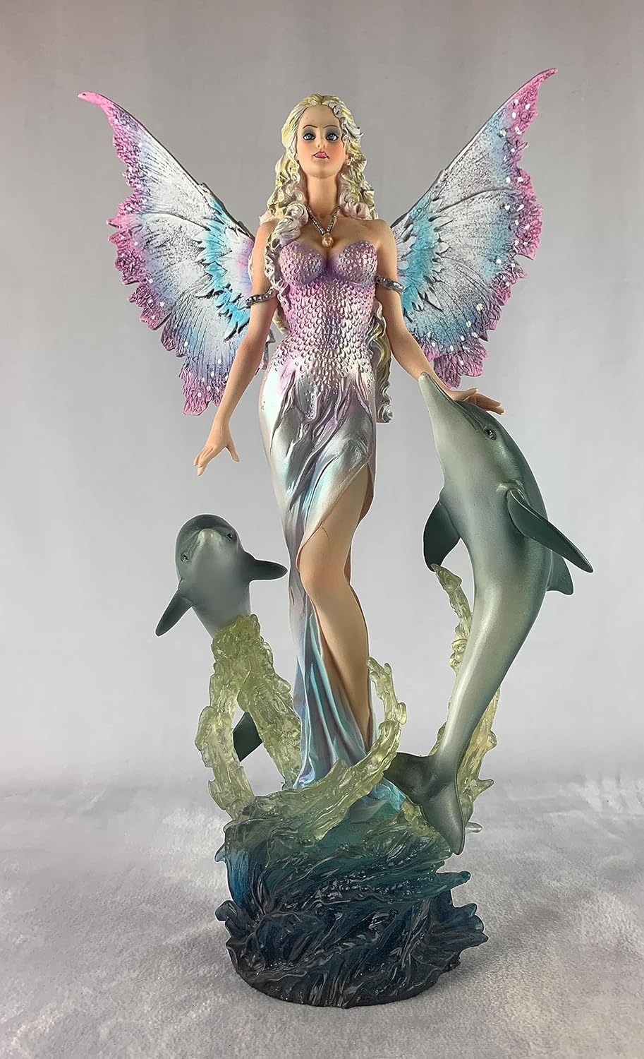 Amazon.com: Ain’t It Nice Fairy Figurine Large with Dolphins Fantasy ...