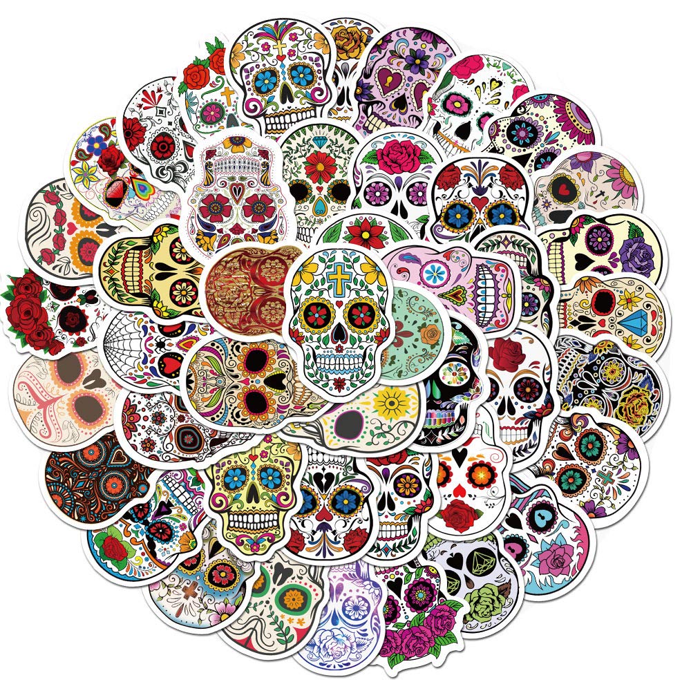 Buy Skull Stickers for Laptop(50 Pcs),Gift for Teens Adults Girl Boys ...