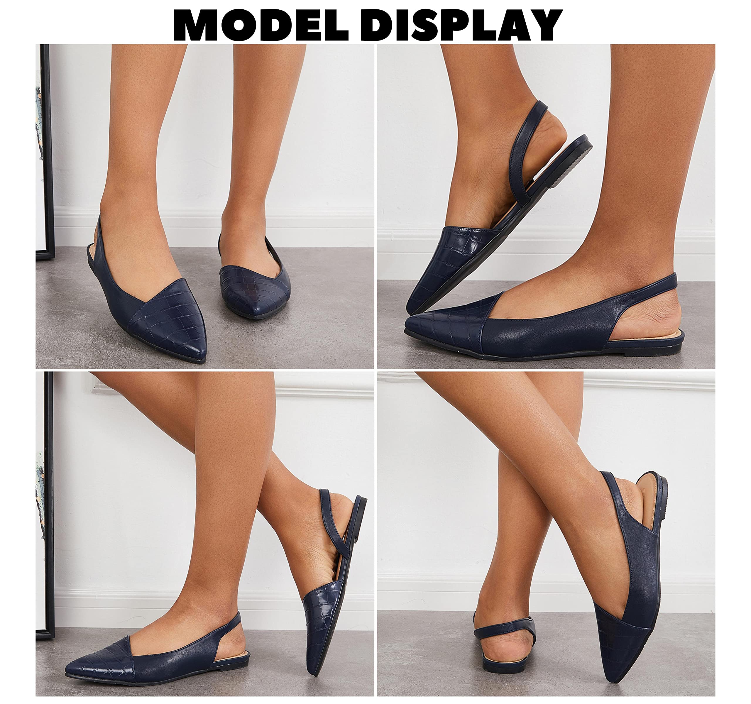 Snapklik.com : Womens Slingback Flats Closed Pointed Toe Animal Print ...