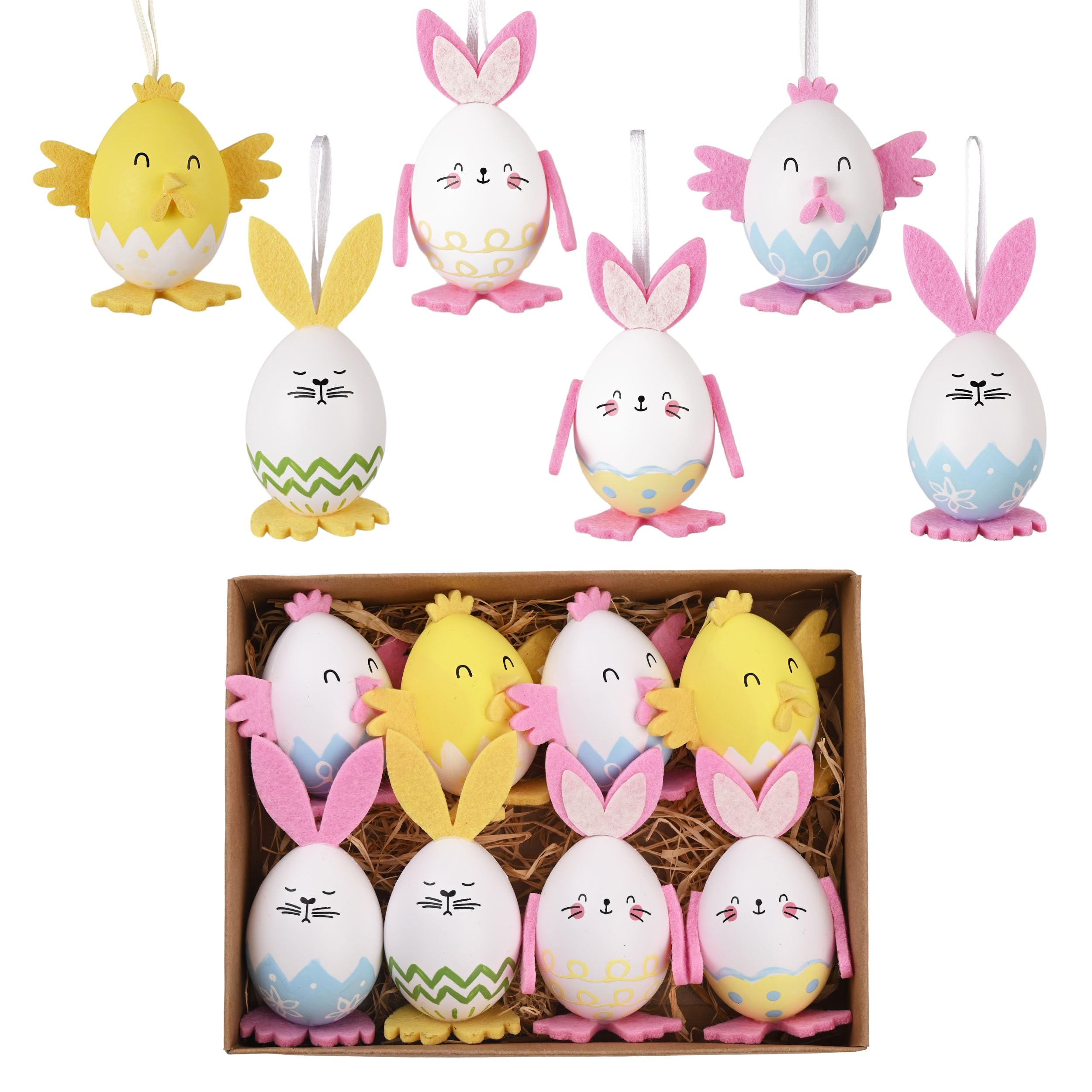 1 x Brand New Valery Madelyn 8pcs Easter Egg Decoration Tree Ornaments ...