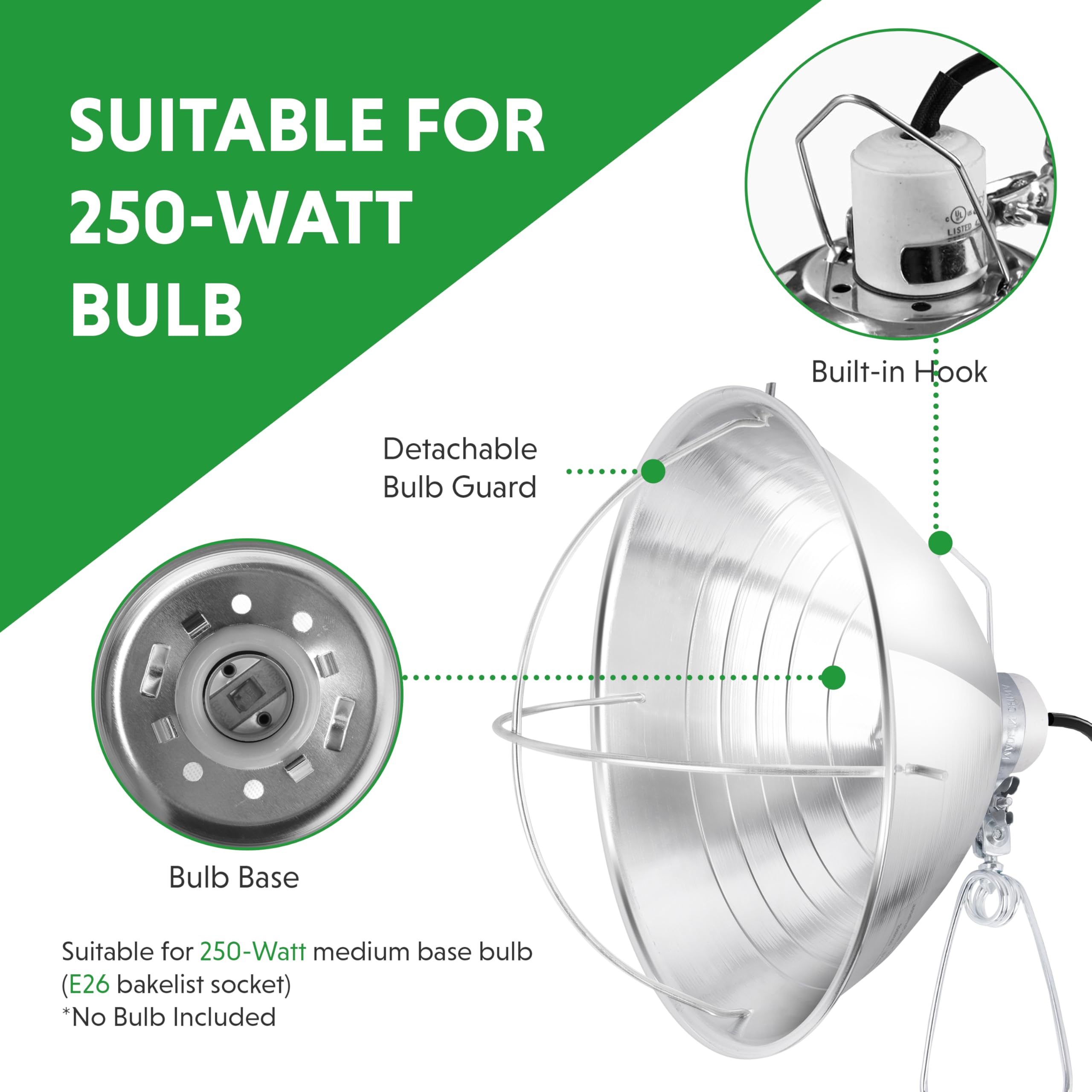 Snapklik.com : Simple Deluxe Clamp Lamp Light 10.5 Inch Adjustable ...