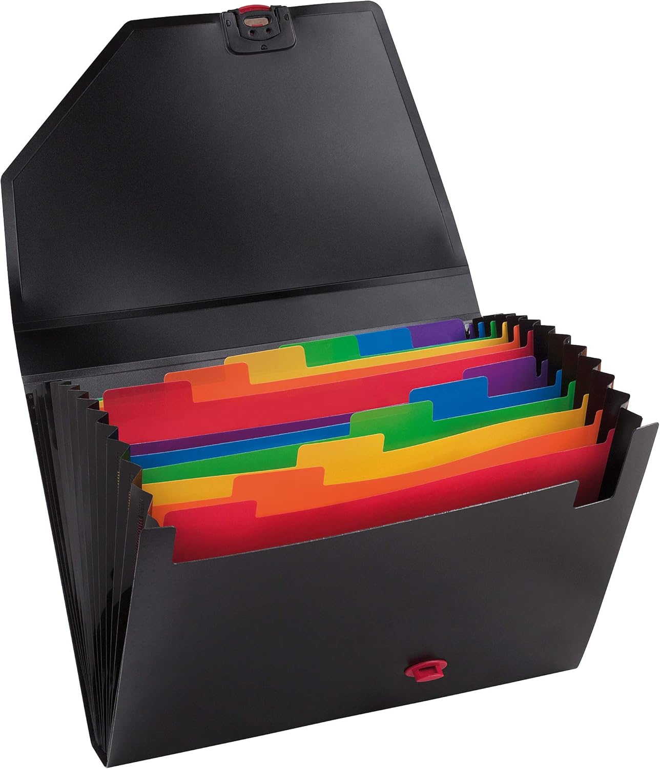 Snopake A4 Rainbow and Black Stepped Expanding Organiser 13-Part [Pack ...