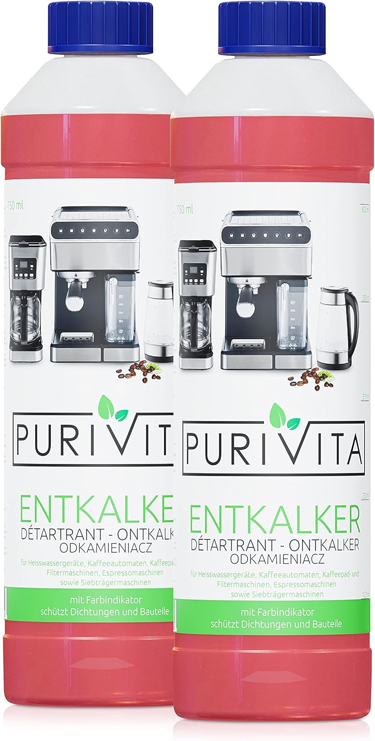 Amazon.de: Purivita - Flüssiger Entkalker mit 750 ml - kompatibel mit allen Herstellern 2 Flaschen