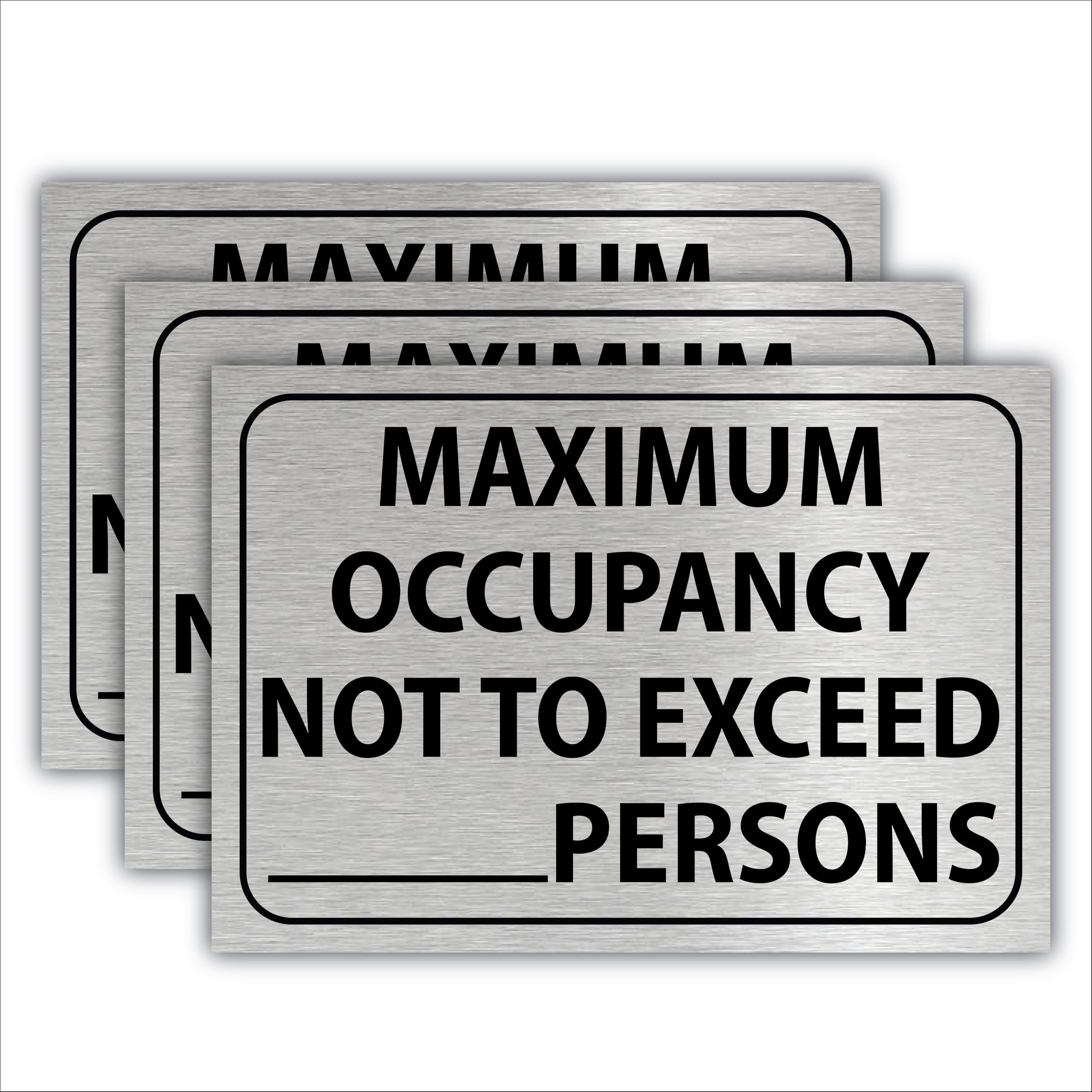 Amazon.com: 3 x Maximum Occupancy Sign 7" x 10" Self Adhesive Vinyl ...