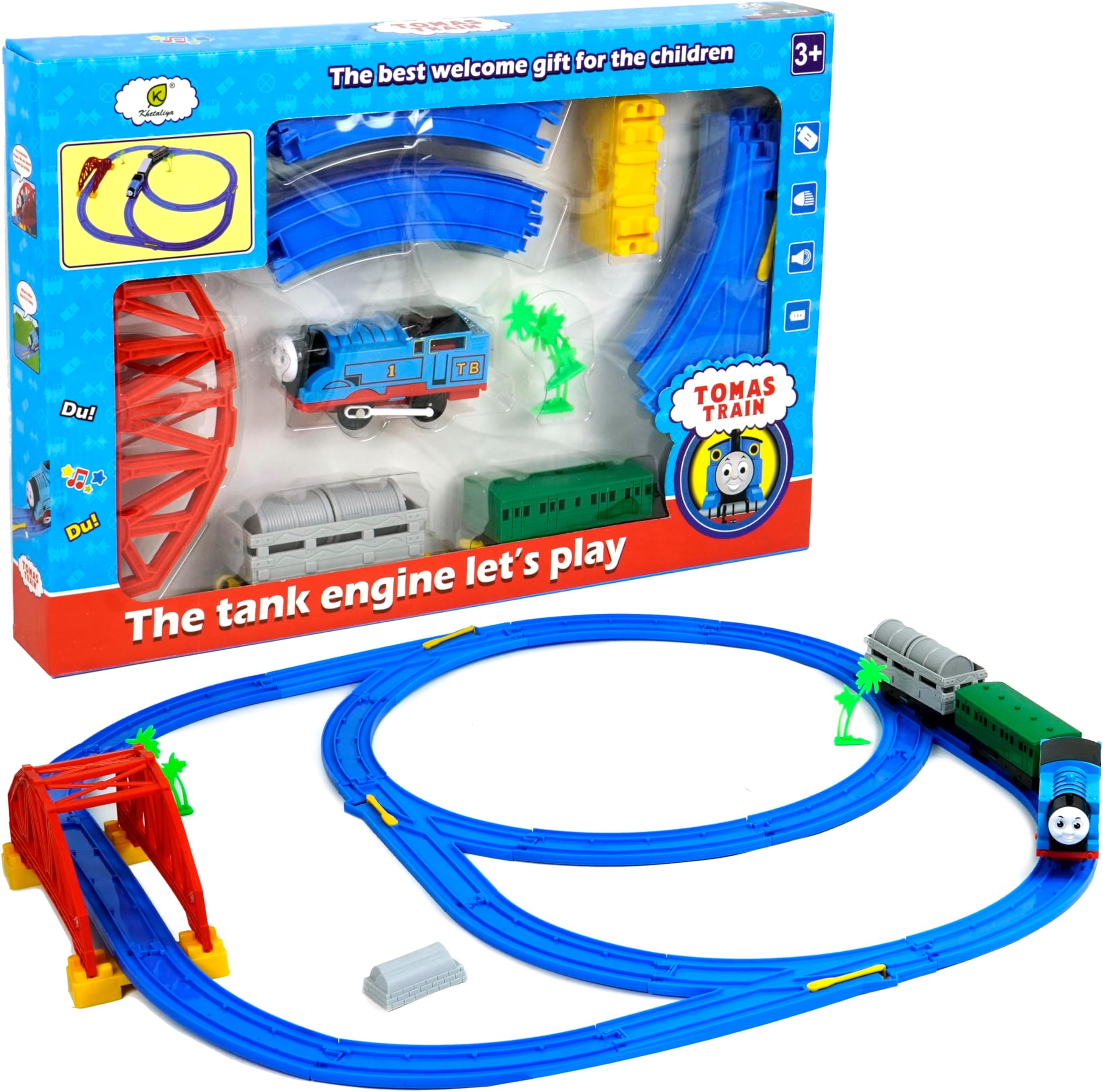 Buy Storite Kids Tomas Train Toys Set with Over-Bridge and Track Set ...