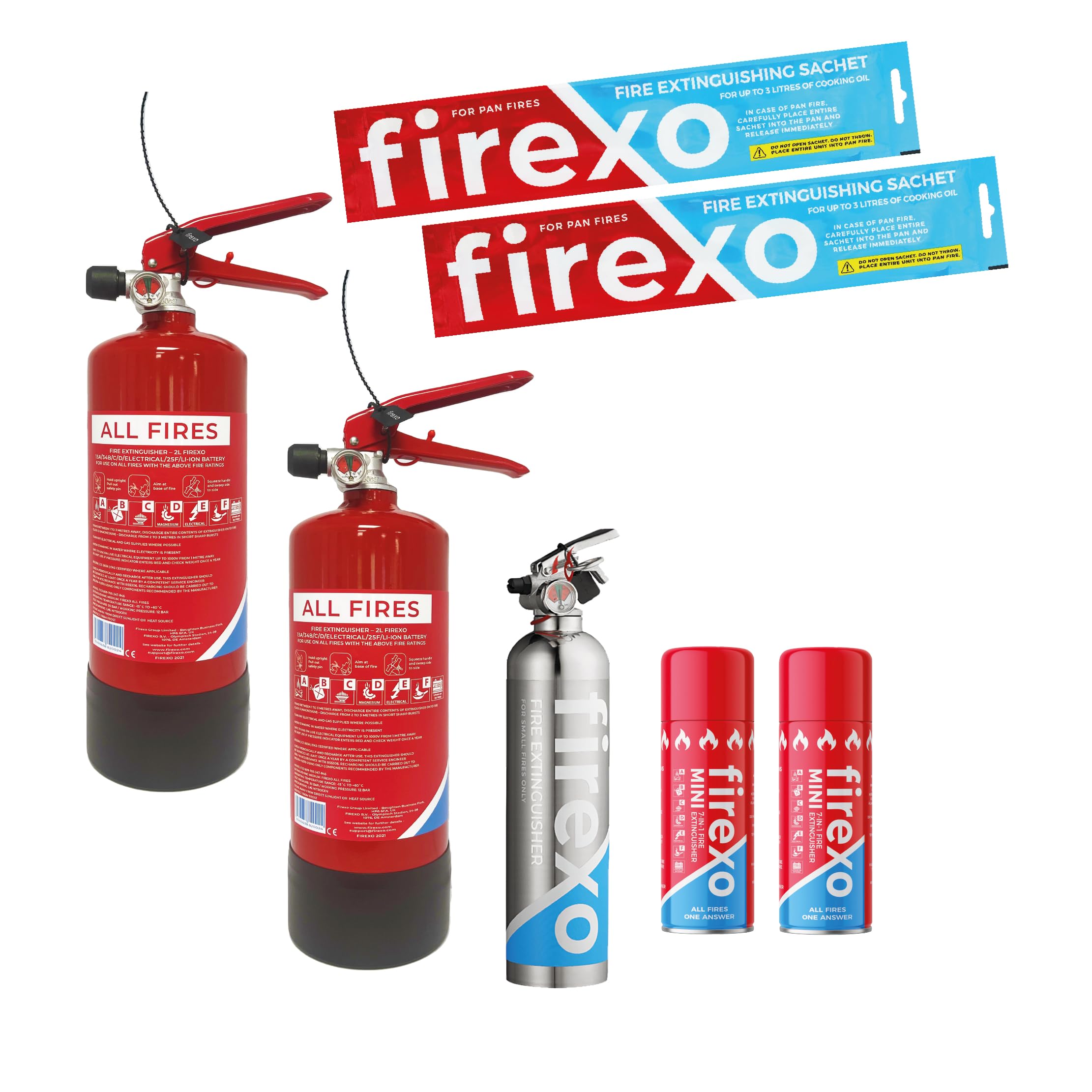 Firexo Home Fire Safety Pack - Multipurpose Fire Extinguisher Pack for ...