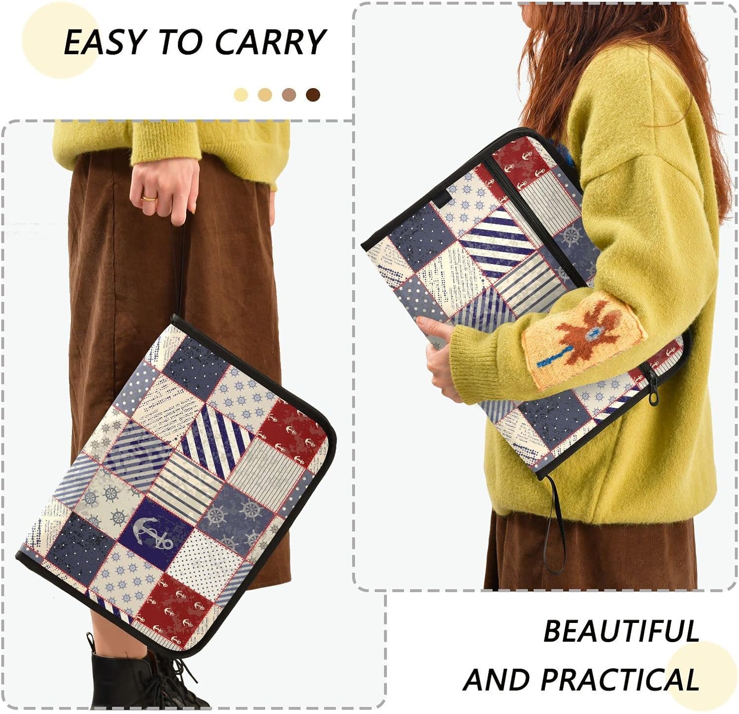 Nautical Style Anchor Expanding File Folder for Documents A4 Letter ...