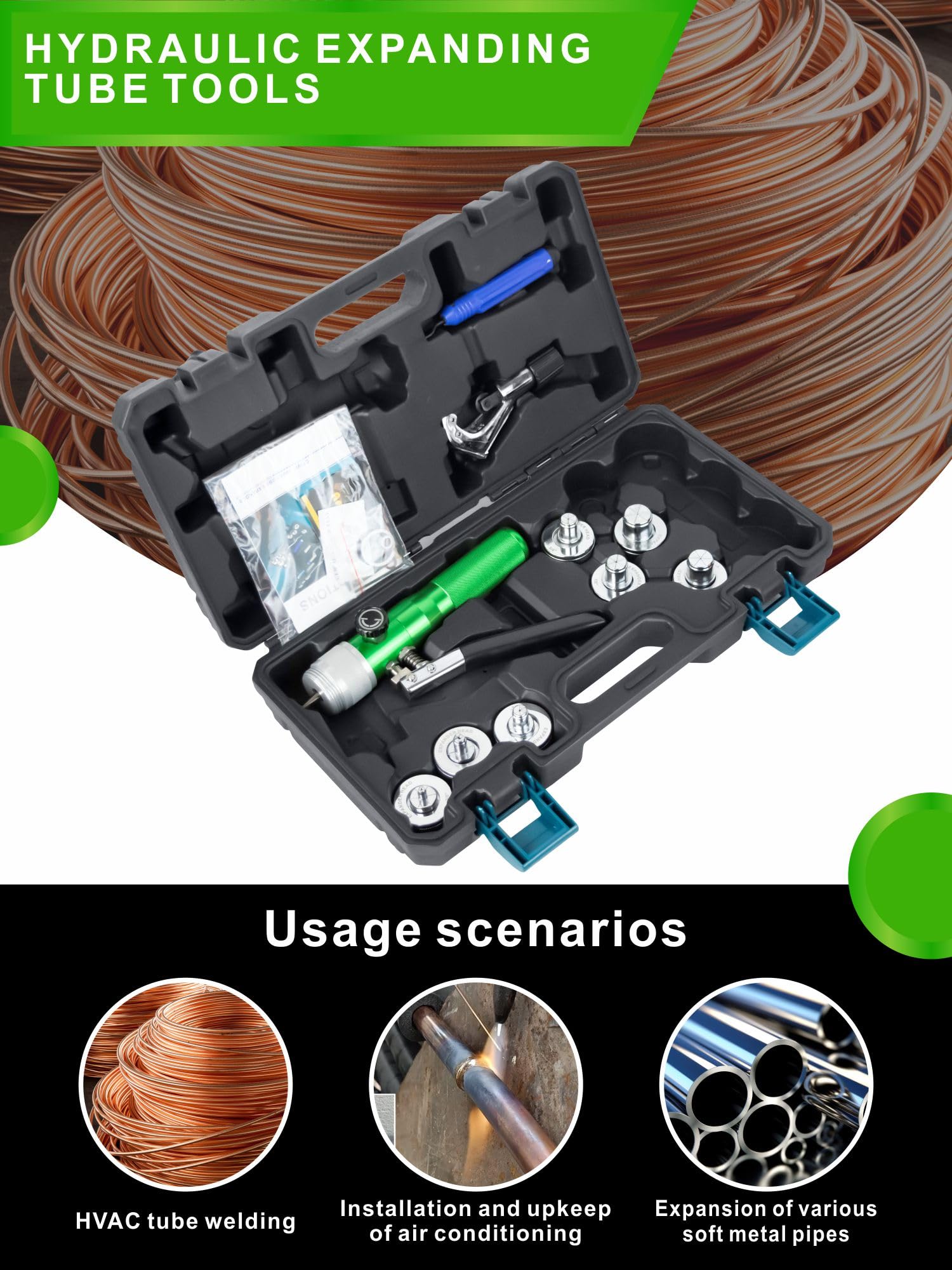 Snapklik.com : UTZIKO HVAC Hydraulic SWAGING Tool Kit For Copper Tubing ...