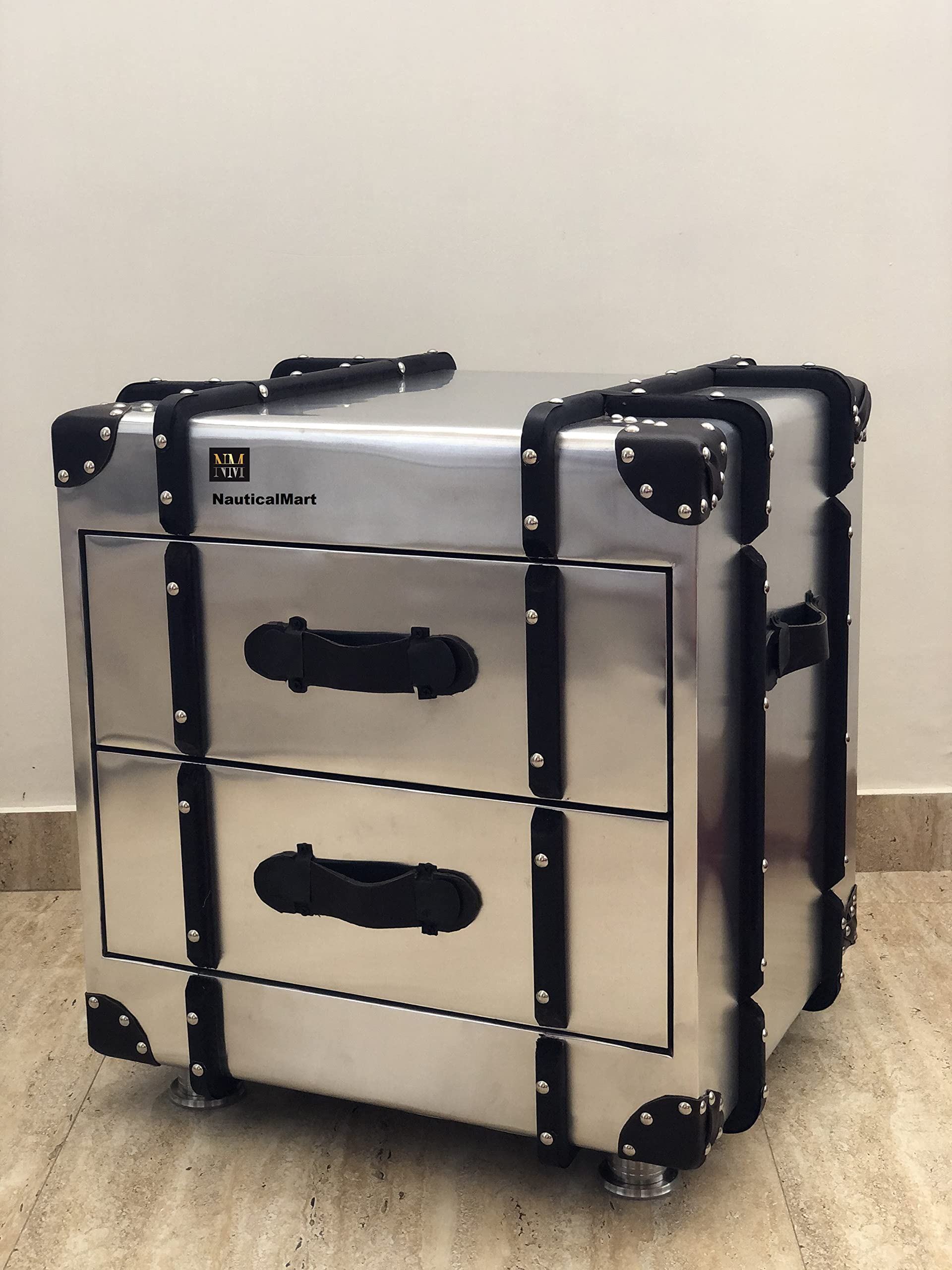 Amazon.com: NauticalMart Aviator Luggage Trunk Side Table, Soft Close ...