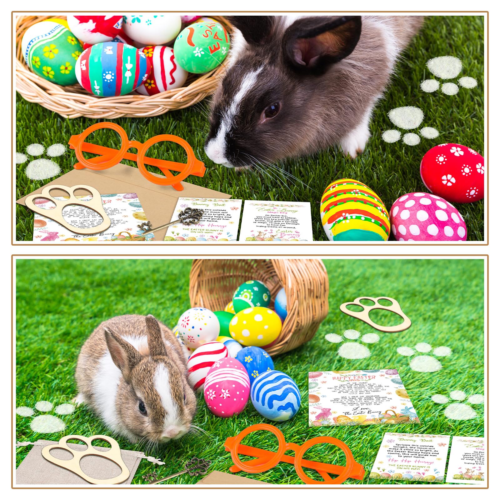 Snapklik.com : 11 Pcs Easter Bunny Evidence Set Bunny Footprints ...