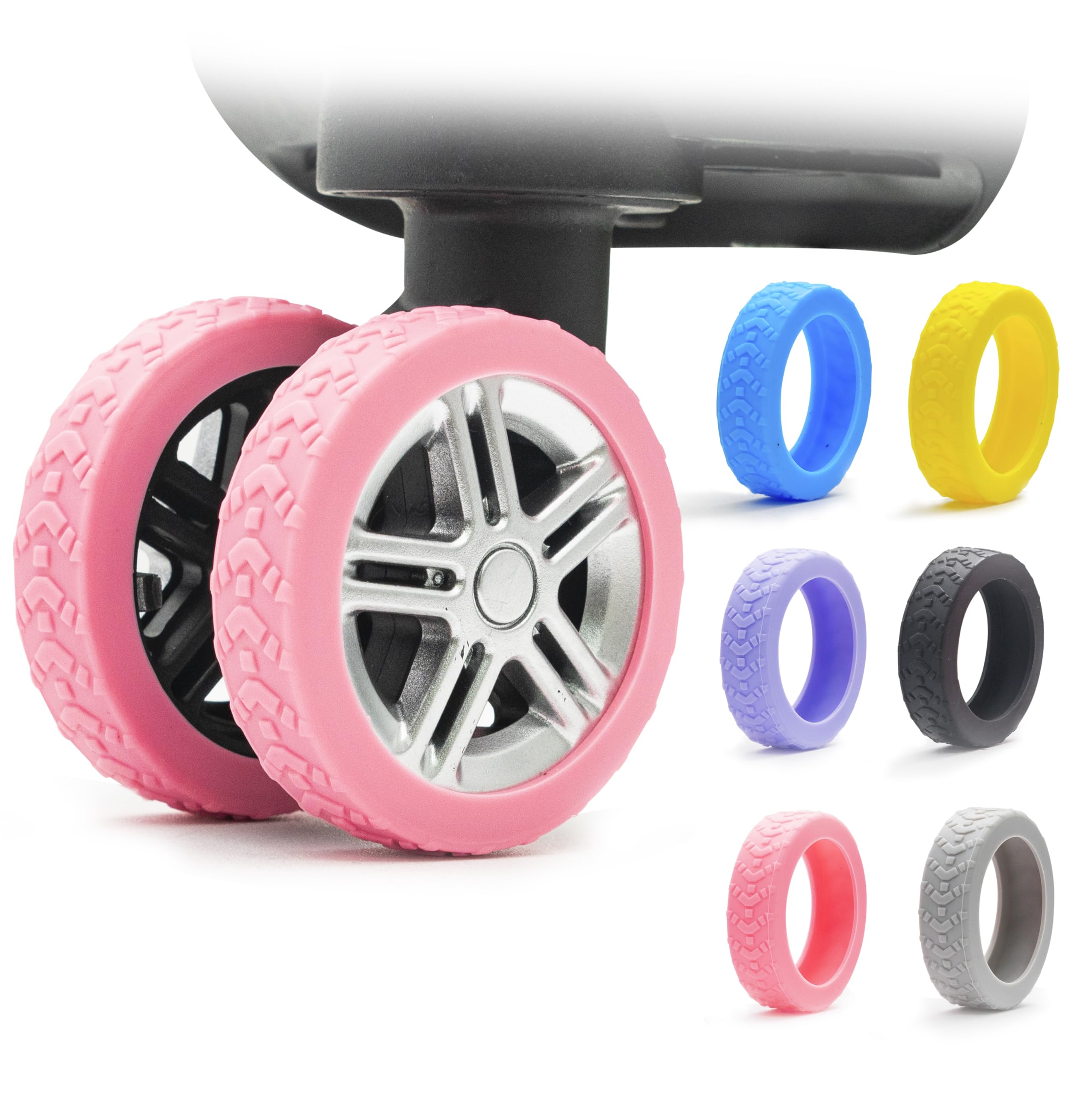 Snapklik.com : 8 Pack Luggage Wheel Covers, Silicone Silent Luggage ...