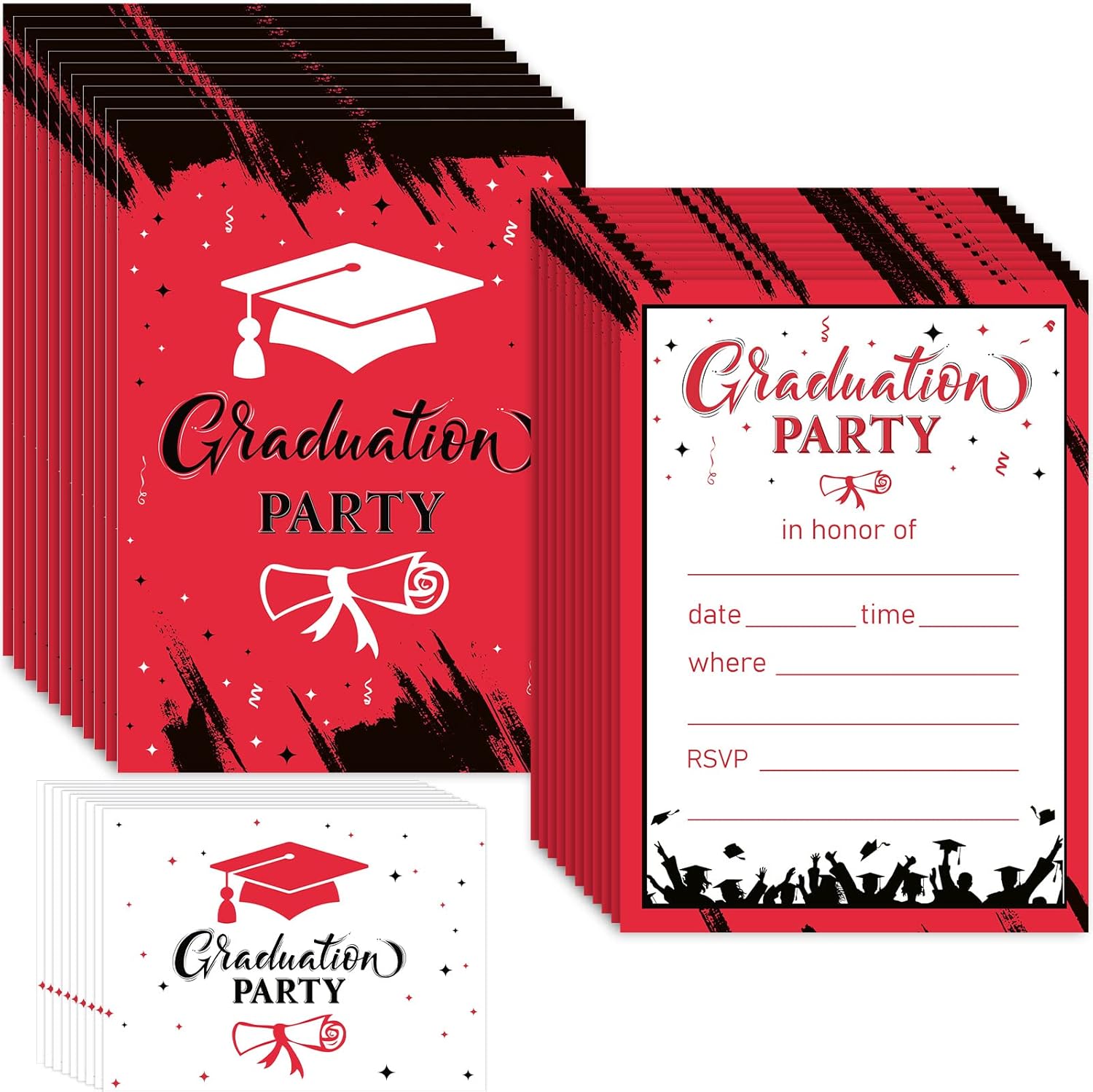Amazon.com : Funrous 50 Pcs 2023 Graduation Party Invitations with ...