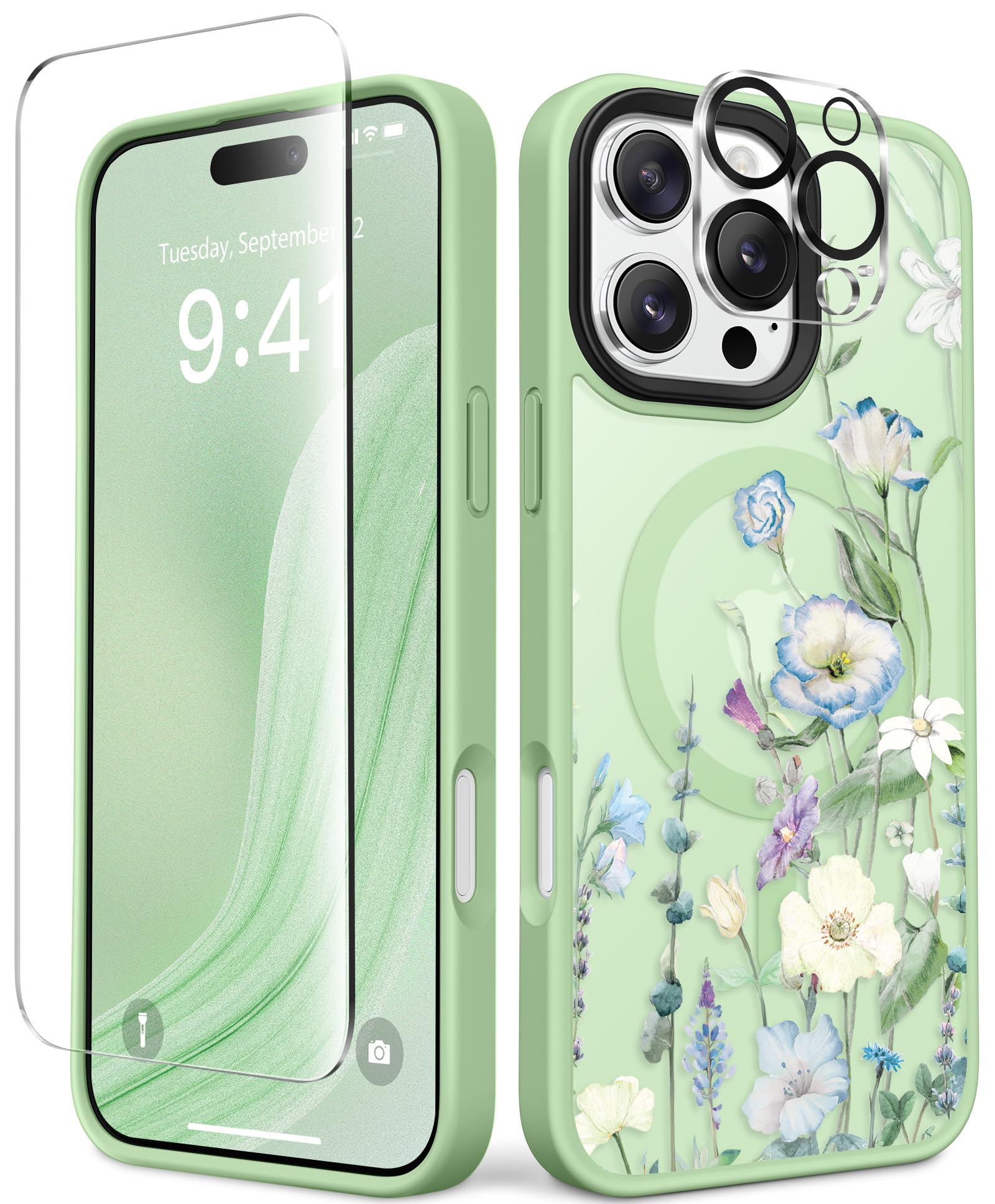 Amazon.com: GVIEWIN Magnetic for iPhone 16 Pro Max Case Compatible with Magsafe, [Screen ...