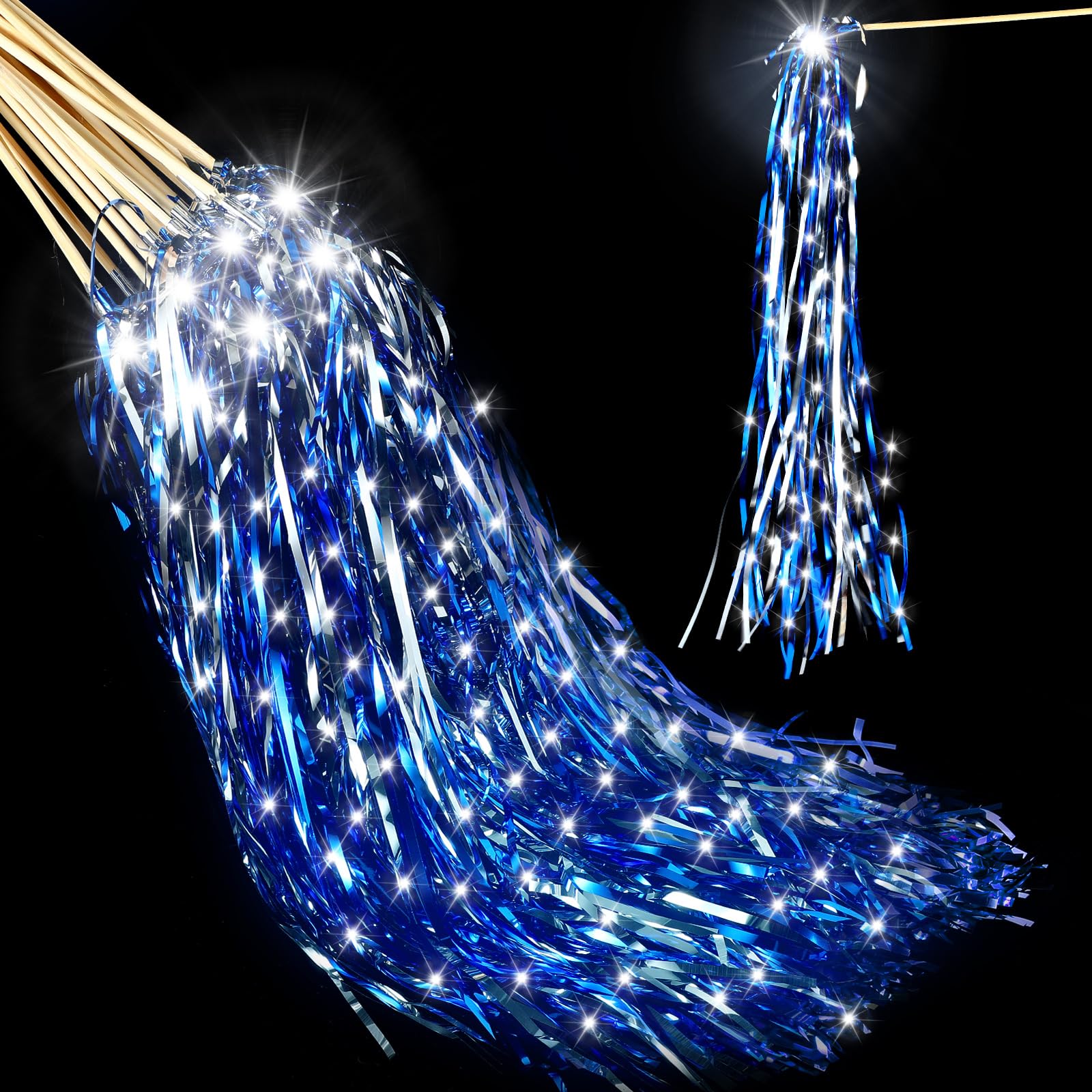Amazon.com: Simgoing 24 Pcs Lighted Wedding Wands LED Tinsel Wedding ...