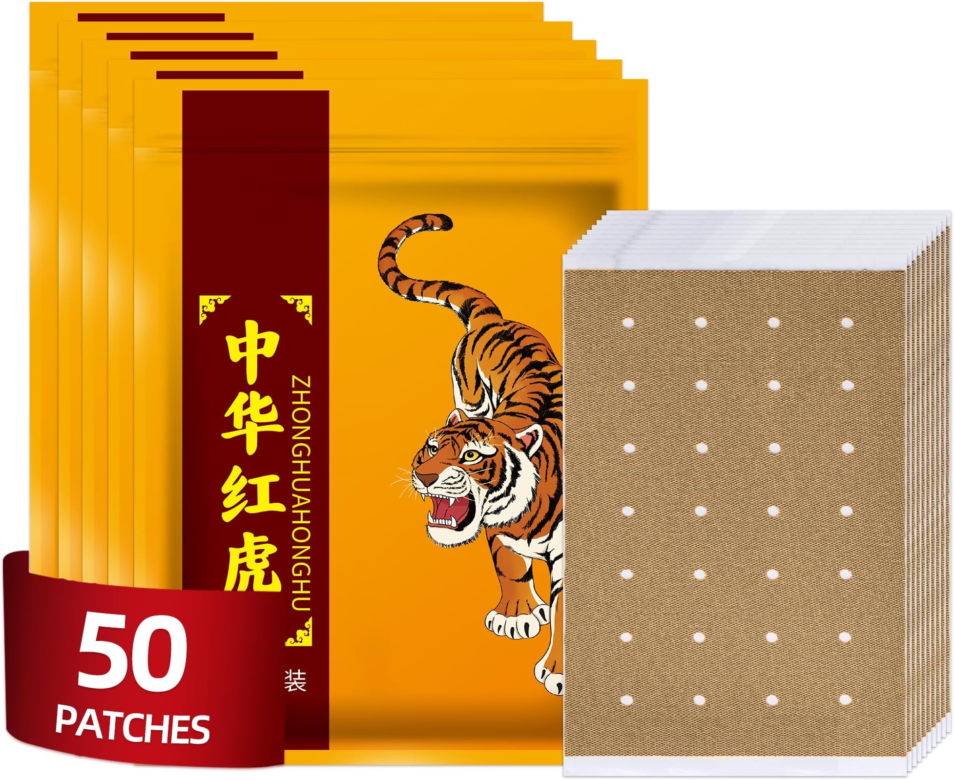 Amazon.com: 50pcs Chinese Tiger Patches, Tiger Plaster, Capsaicin ...