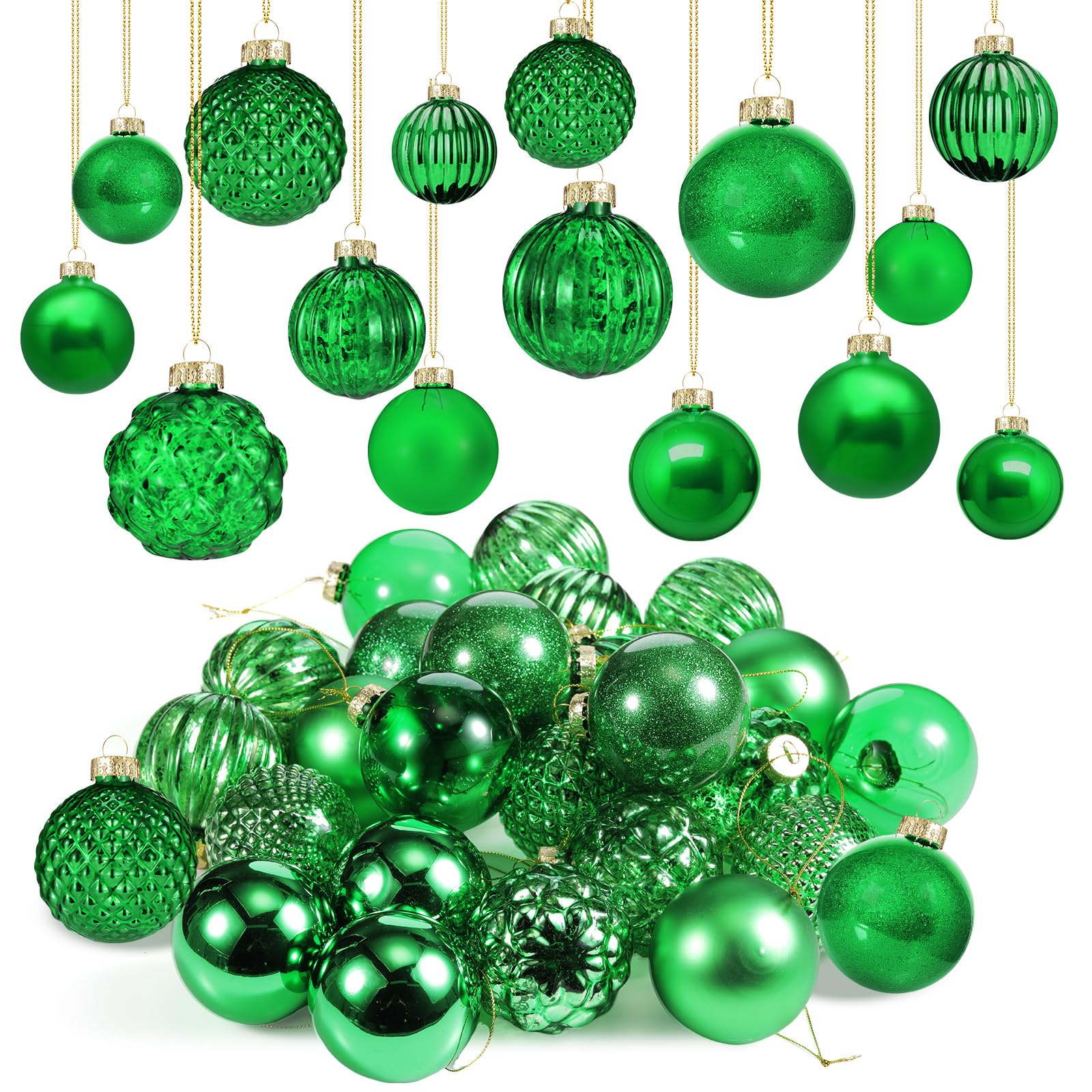 Amazon.com: Liliful 24 Pcs Glass Christmas Ball Ornaments Christmas ...