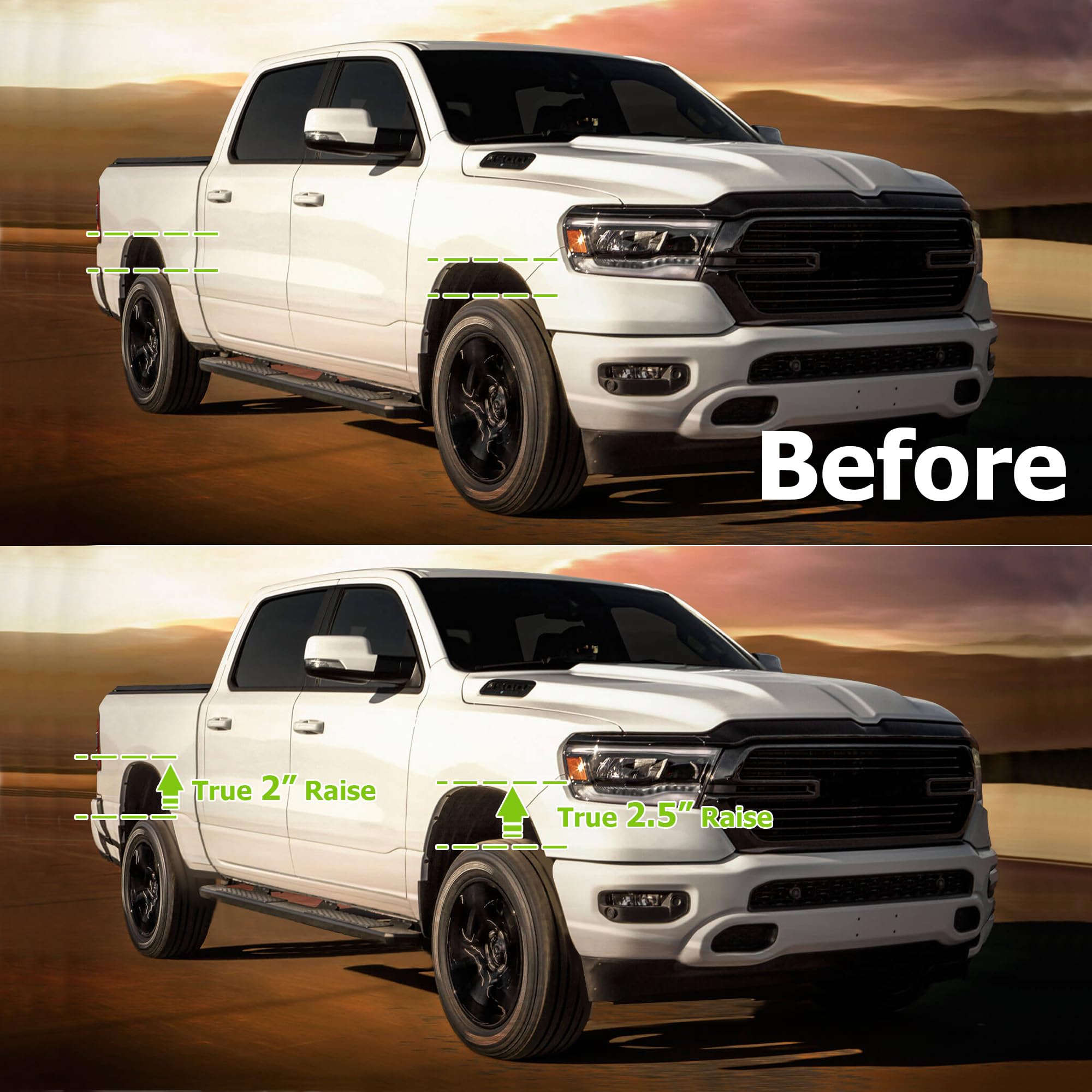 Snapklik.com : Ram 1500 Leveling Kit, 2.5 Front + 2 Rear Complete ...