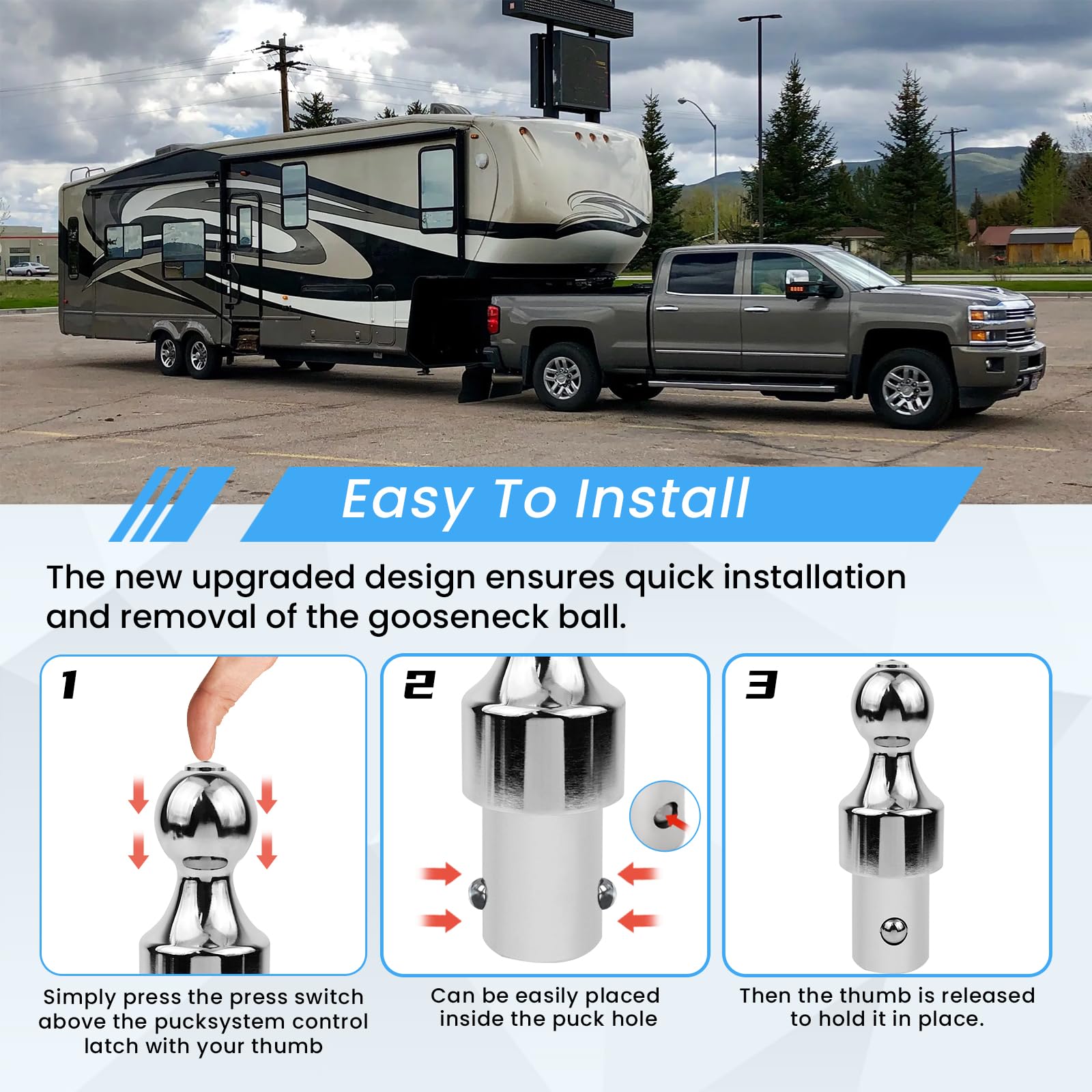 Snapklik.com : 60692 Puck System Gooseneck Hitch Kit, 2-5/16 Inch Ball ...