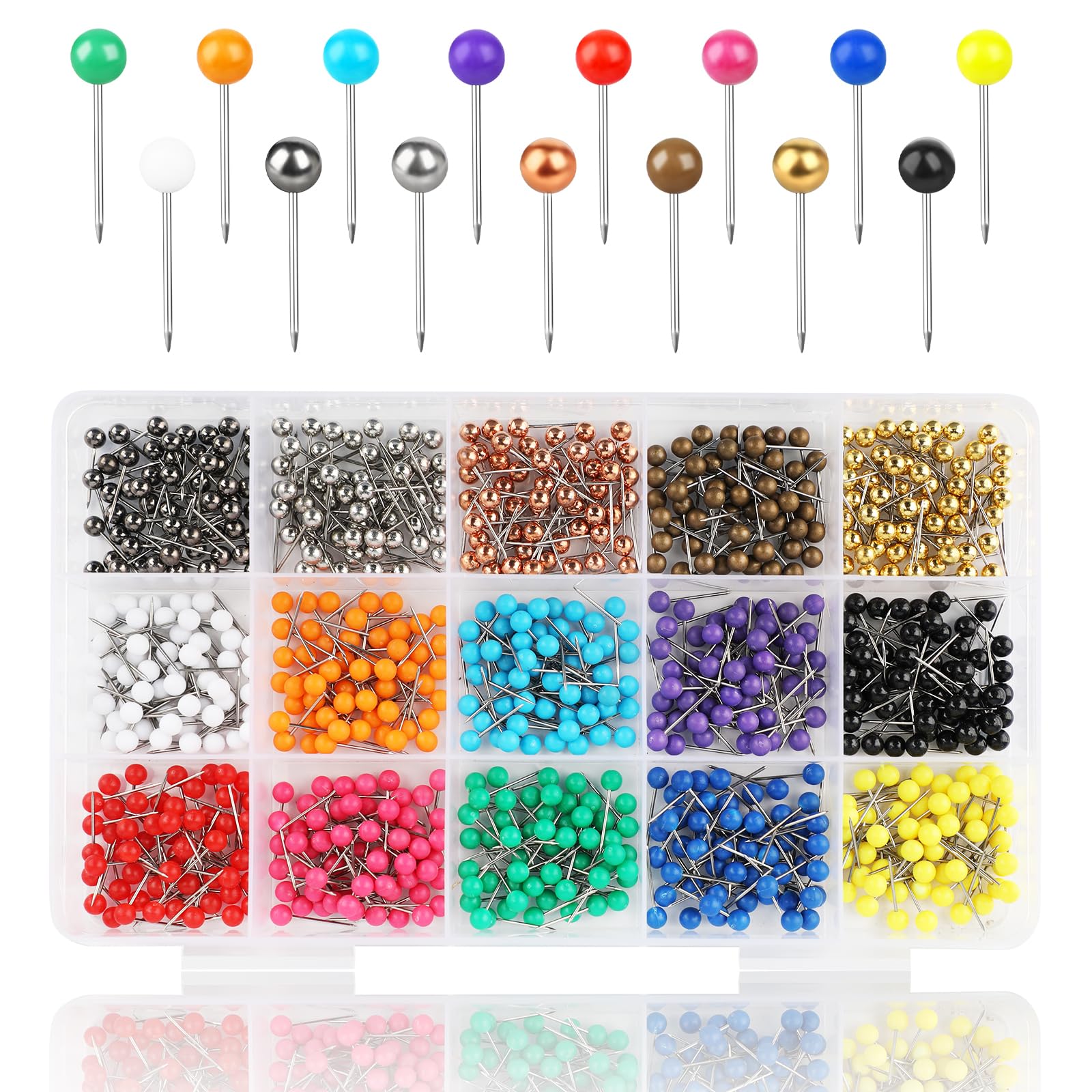 Amazon.com: 810 PCS Push Pins,1/8 Inch Multi-Color Map Tacks,Marking ...