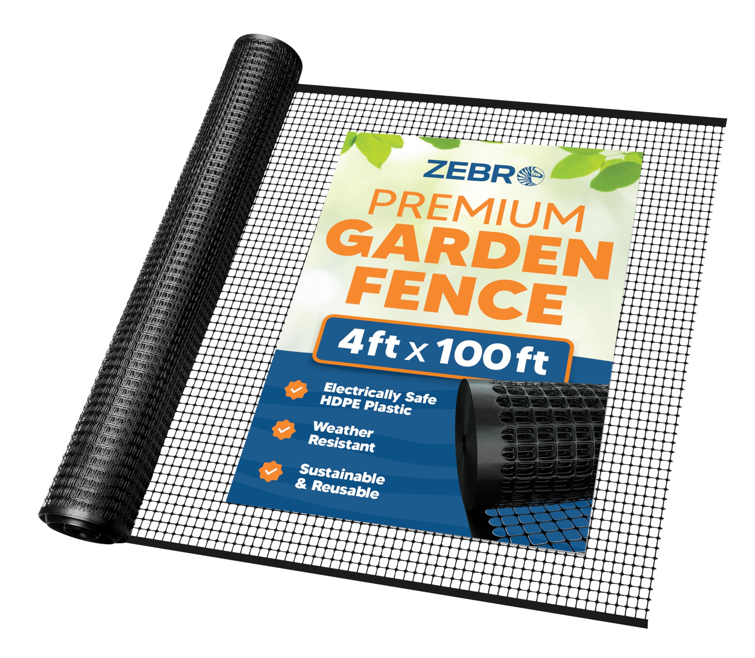 Amazon.com : 3/4" Square Mesh Plastic Fence Roll (4' x 100' - Black ...