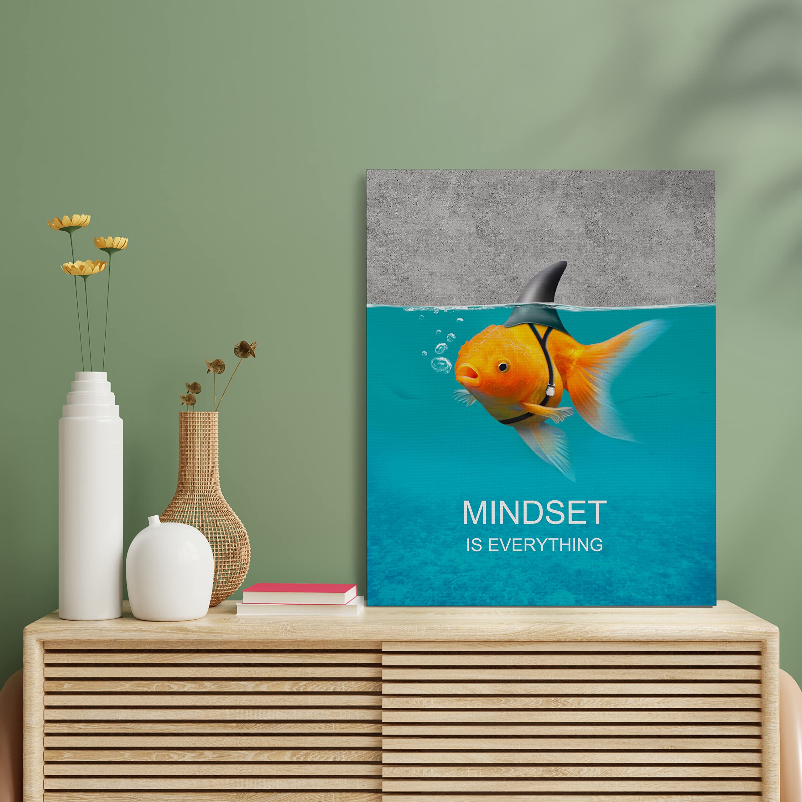 Motivational Canvas Wall Art Decor, Colorful Canvas Prints, Goldfish ...