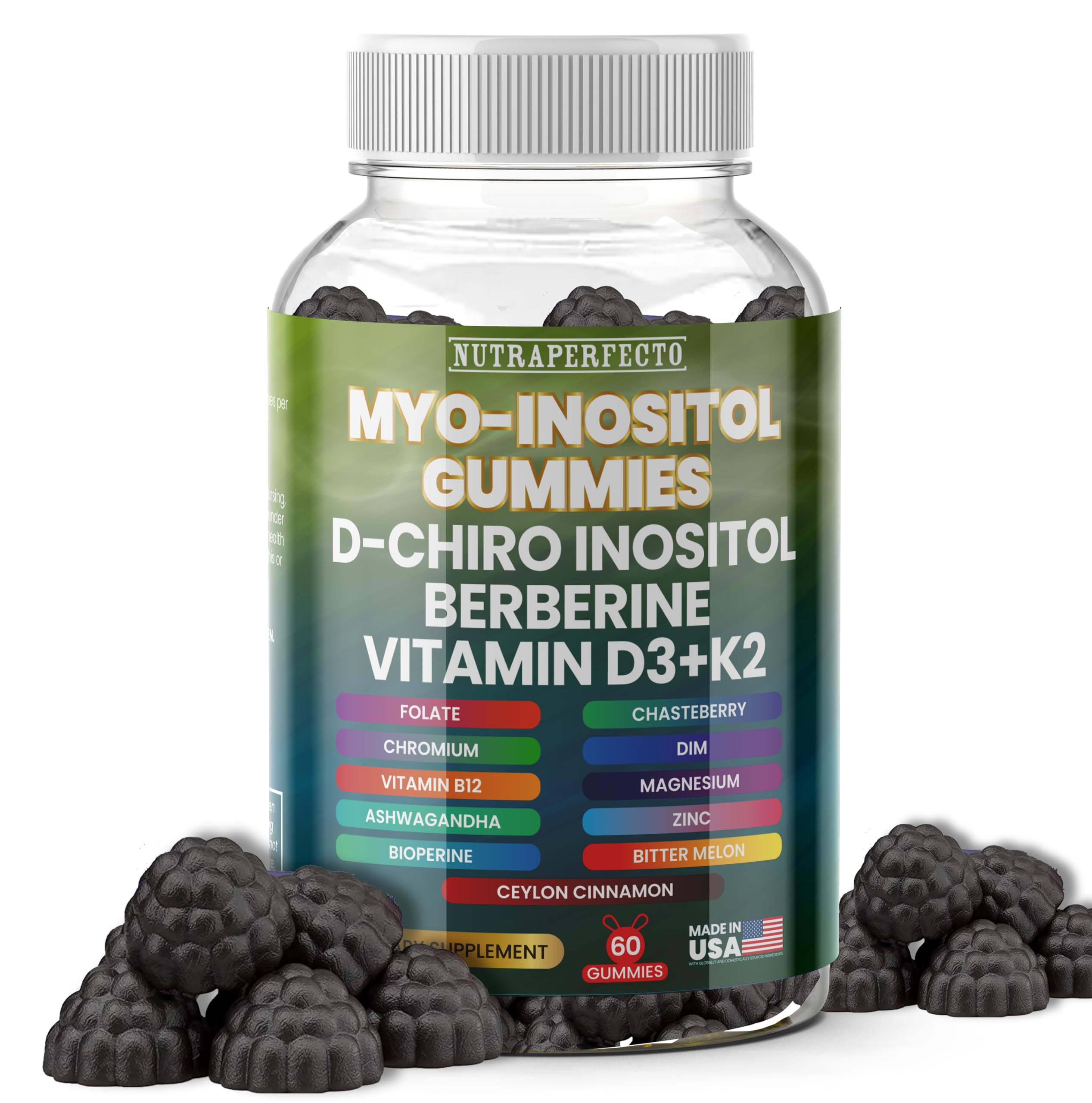 Amazon.com: Sugar Free Inositol Gummies, Myo-Inositol & D-Chiro ...