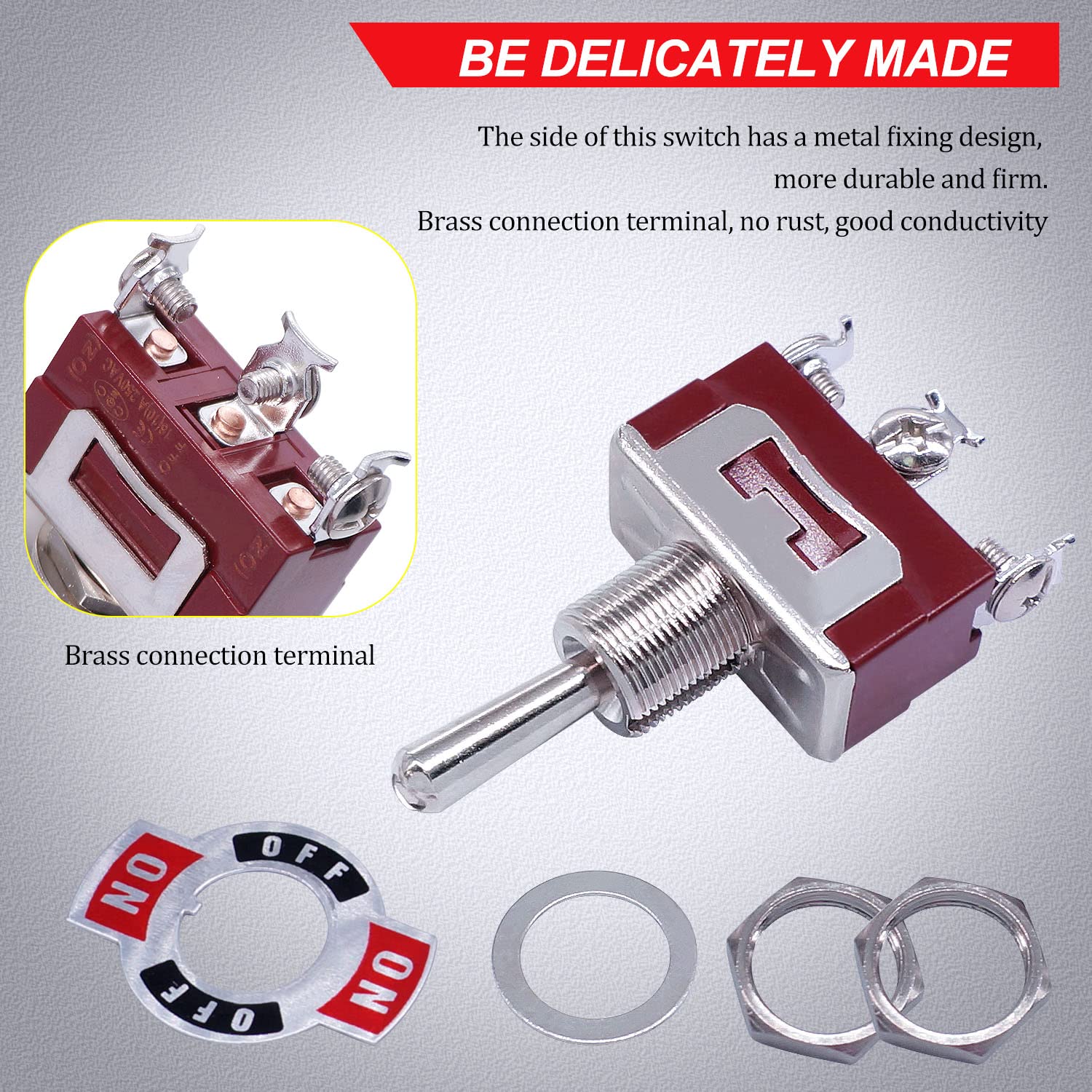 Snapklik.com : Taiss 2pcs Momentary Toggle Switch SPDT (ON)-Off-(ON ...
