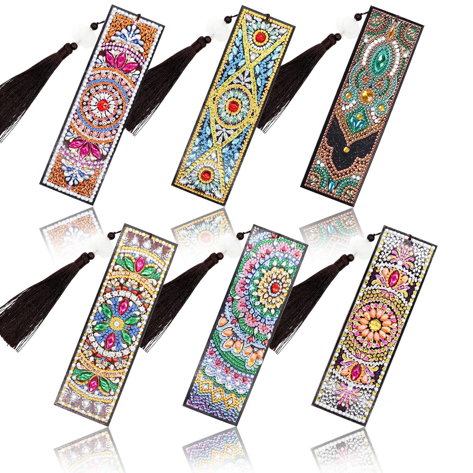 Amazon.com: DIY Diamond Painting Kit Bookmarks 6 Pieces 5D Diamond ...