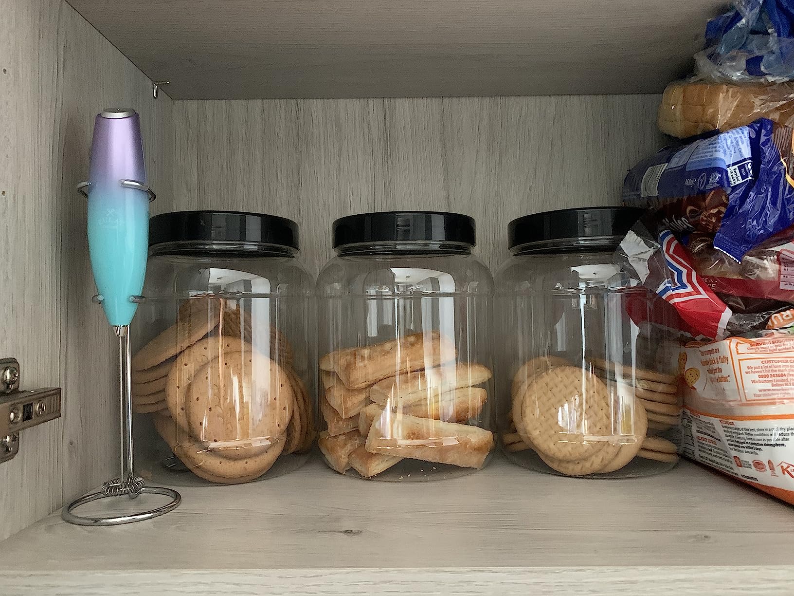 STACKABLES Large Round Plastic Jars with Lids – Refillable Large Round ...