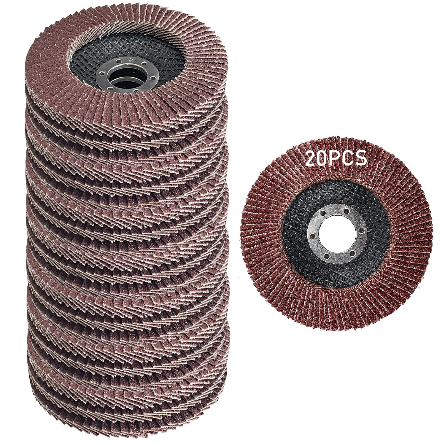 Amazon.com: Socpuro 4.5 Inch Flap Discs, 20 Pack-40 60 80 100 120 Grit ...