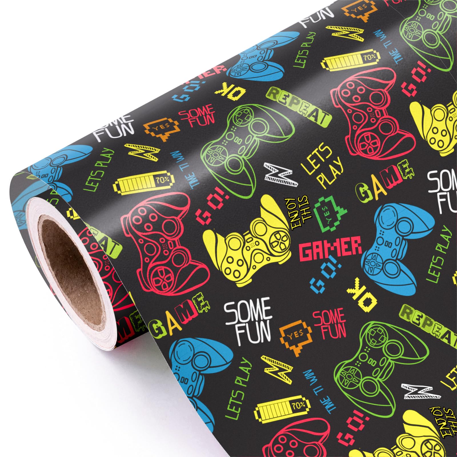 Amazon.com: WRAPAHOLIC Gaming Wrapping Paper Roll - Mini Roll - 17 Inch ...