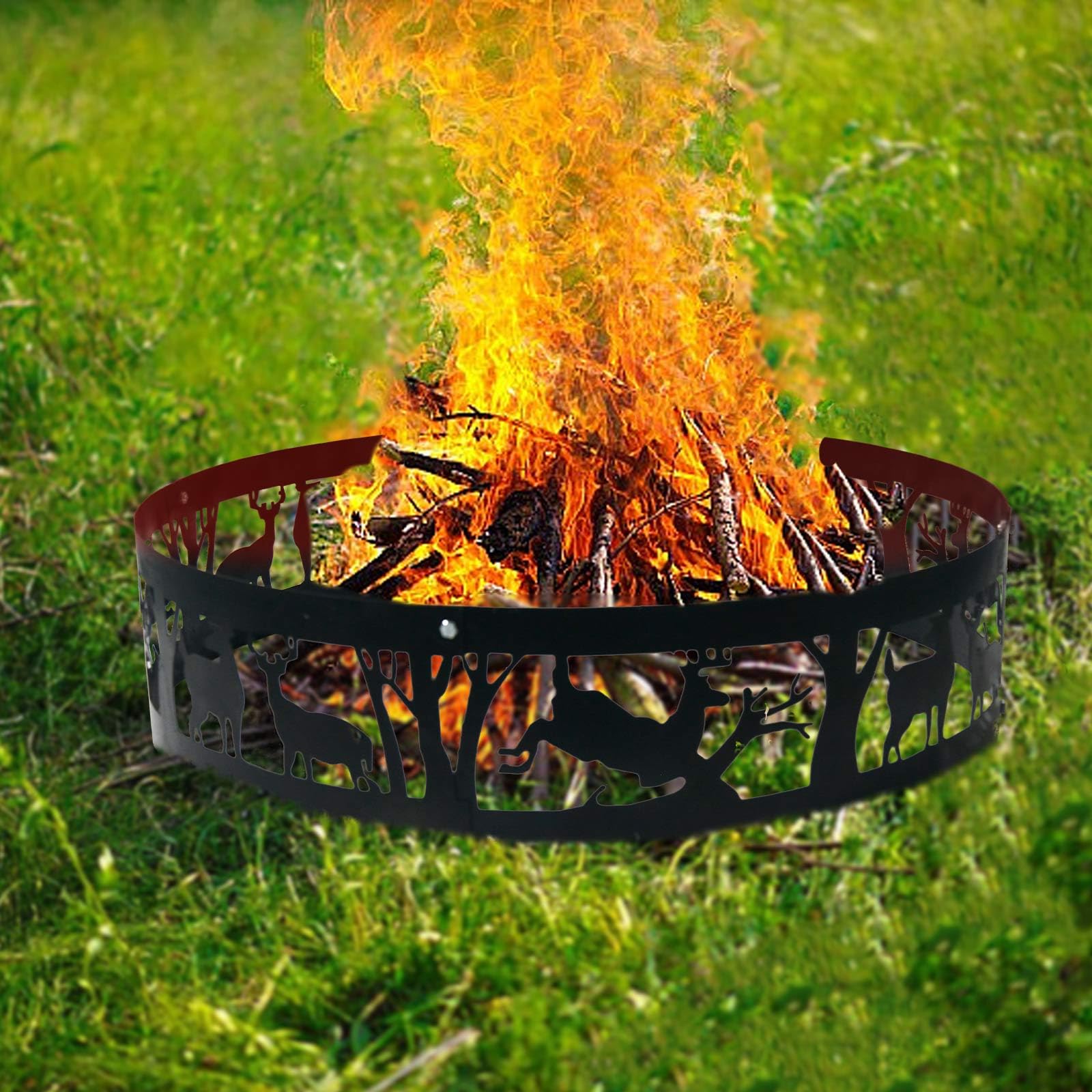 Campfire Rings Heavy Duty Koutemie Outdoor Fire Pit Ring Liner 40 Inch