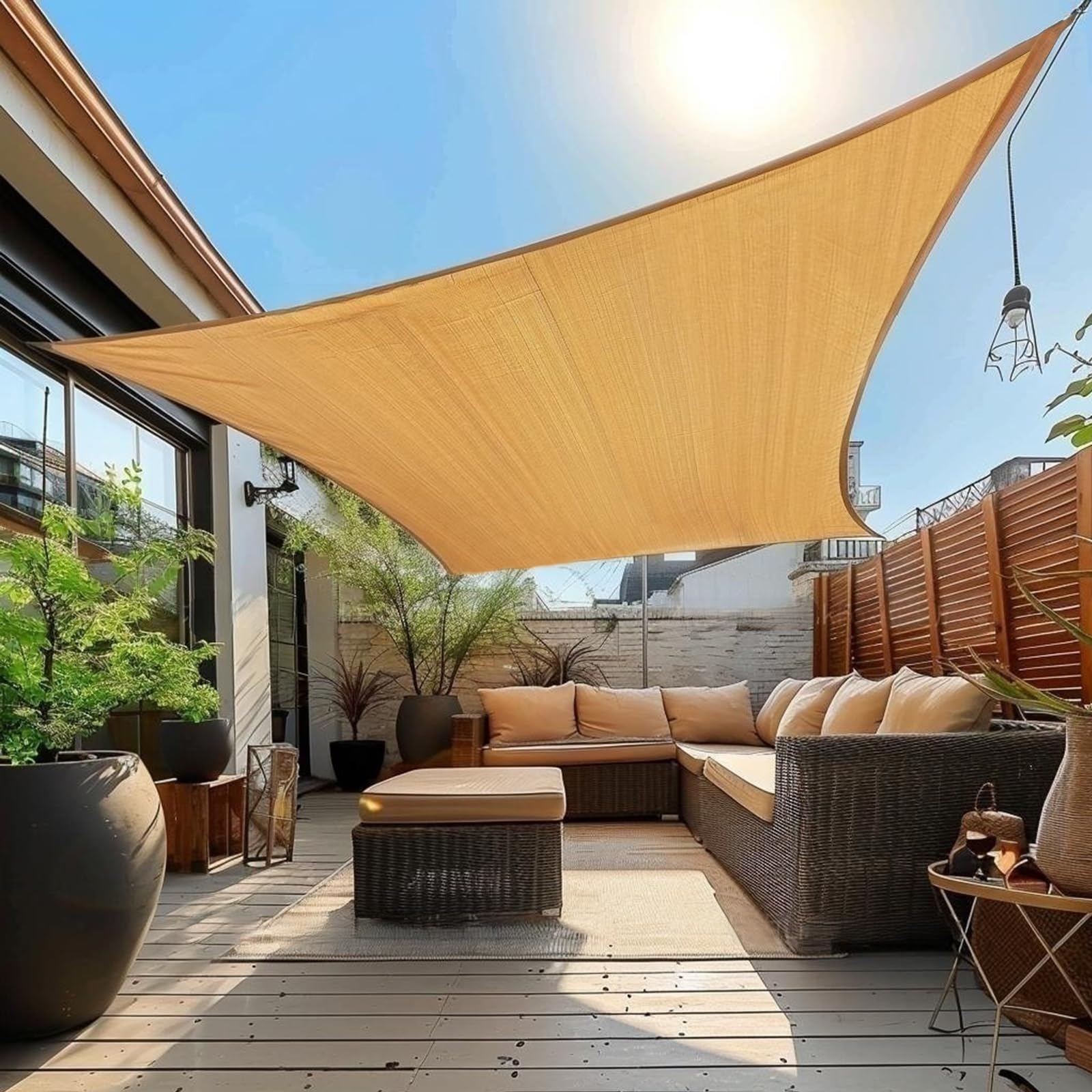 Sun Shade Sail Canopy Rectangle 16'x20' Outdoor Shade sail for Patio ...
