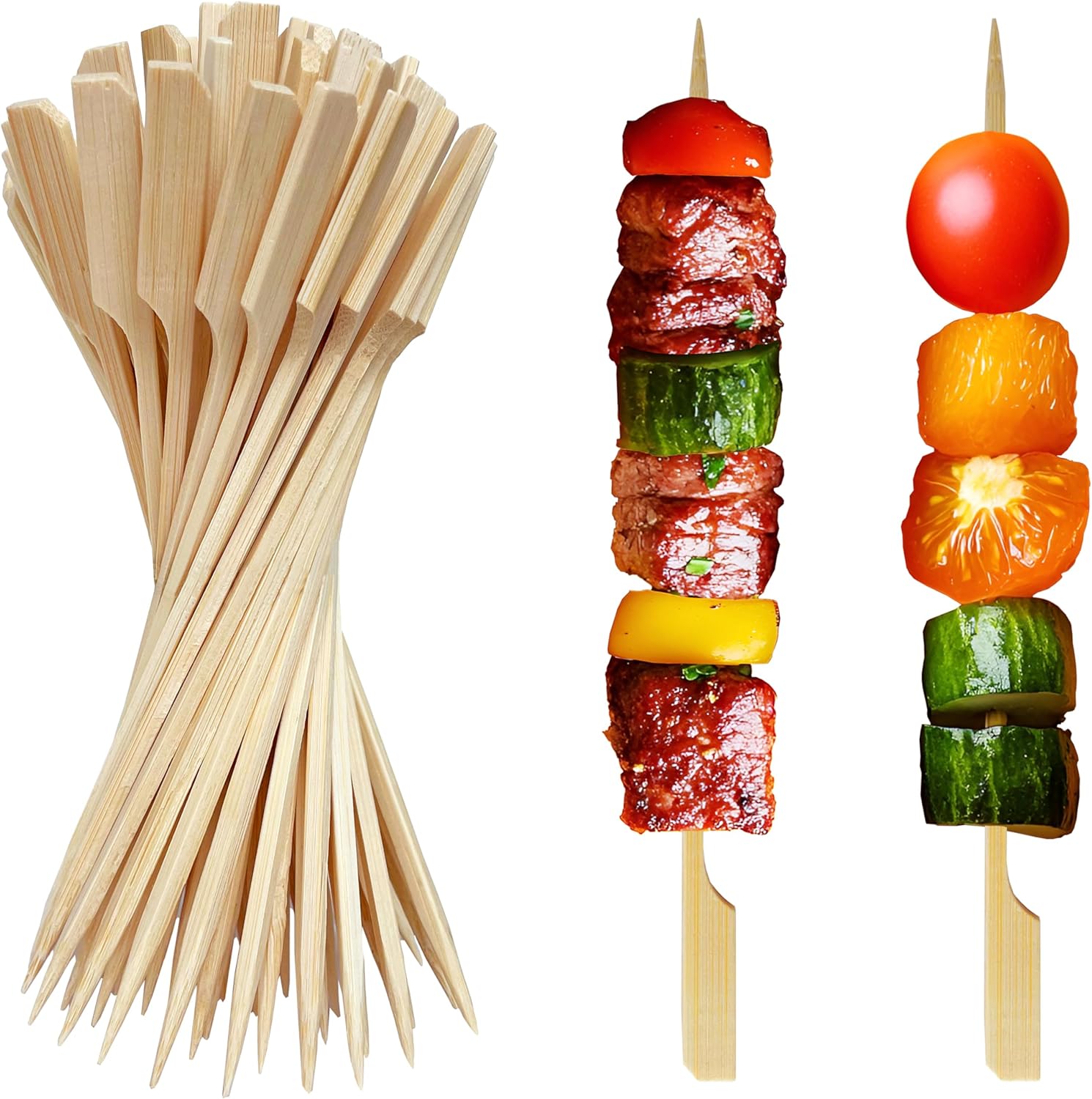 Amazon.com: XMZY 8 Inch Bamboo Skewers 200 PCS Kabob Skewers Grilling ...