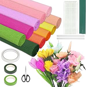 GENHH 10 Rotoli Carta Crespa Colorata, 25x250cm Carta Pesta Colorata ...