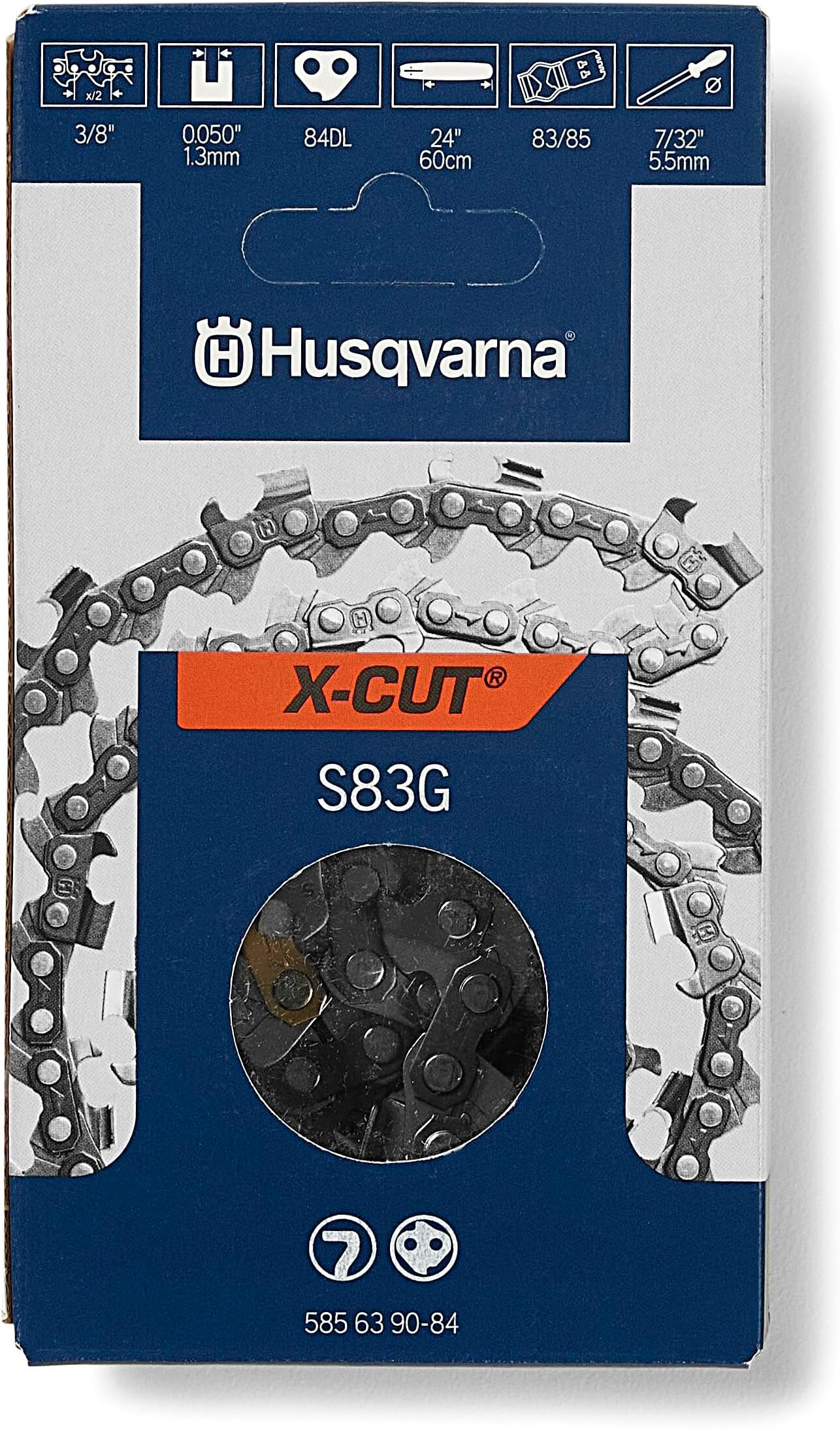 Amazon.com : Husqvarna Chainsaw Chain 24-Inch .050 Gauge 3/8 Pitch Low ...