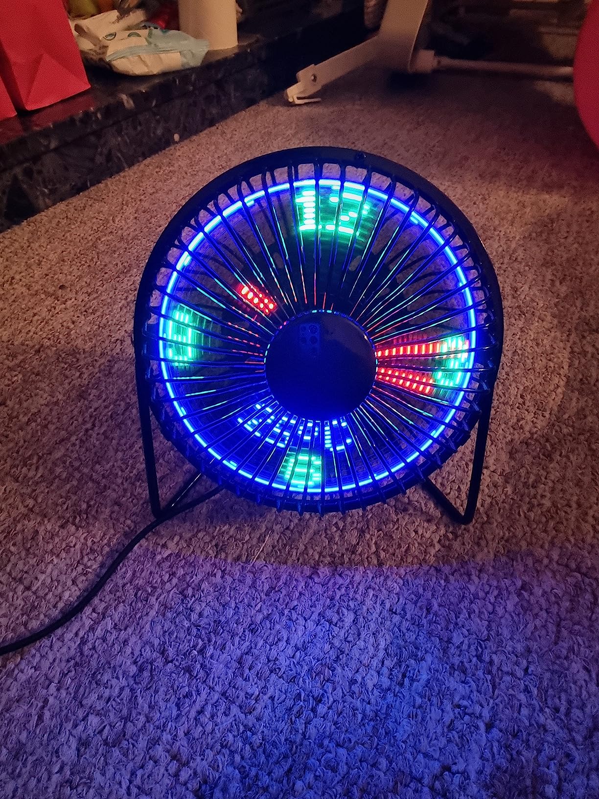 4inch Counter LED Programmable DIY Messages Cooling Fan,Desk USB LED ...