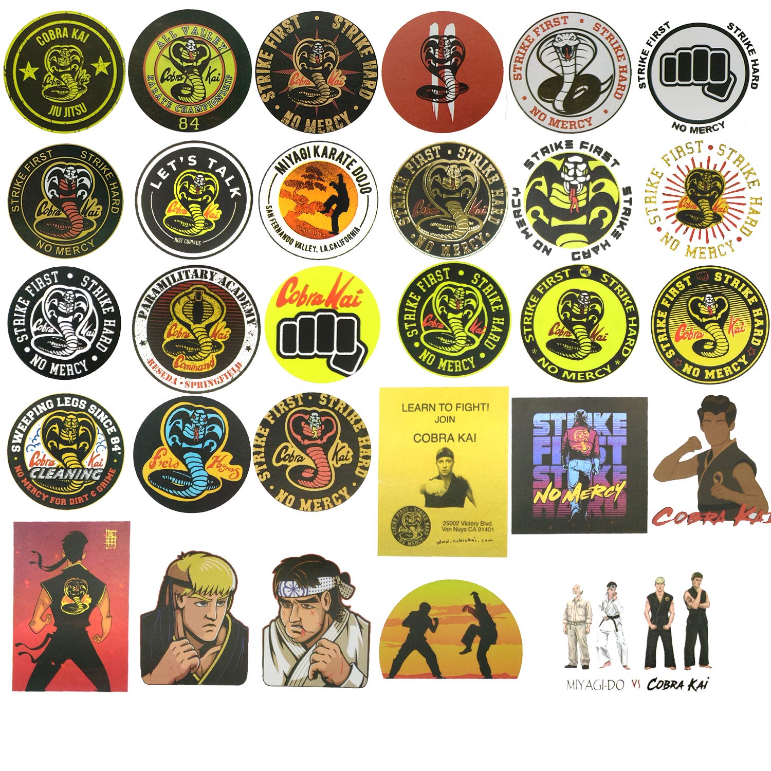 Cobra Kai Stickers 102PCS,Cobra Kai Birthday Decorations,Snake Stickers ...