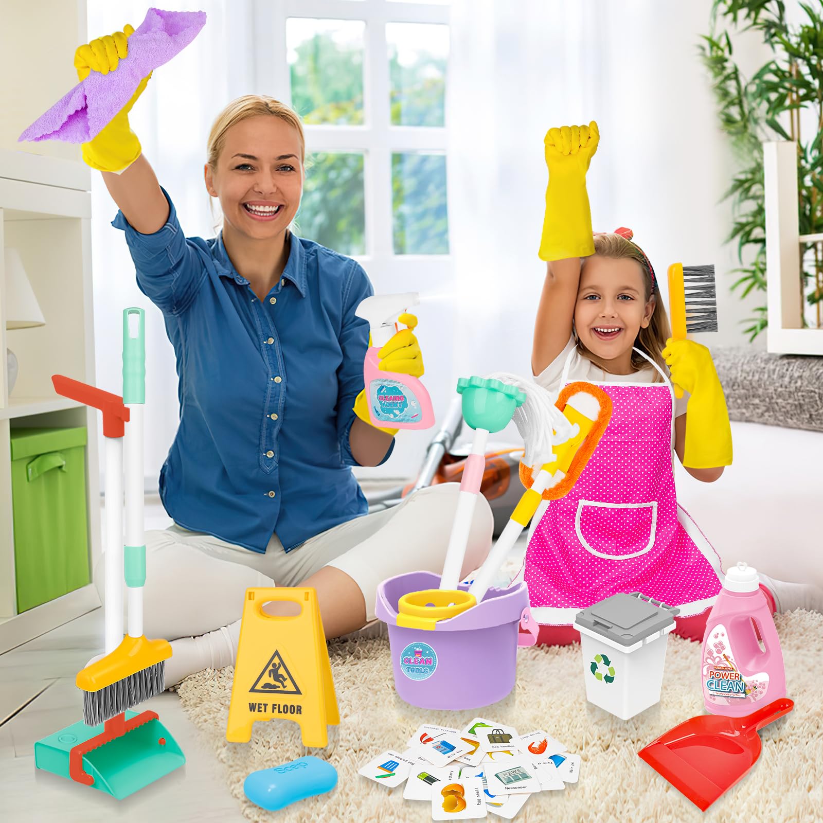 Snapklik.com : Kids Cleaning Set 17 Pcs,Toy Cleaning Set Includes Broom ...