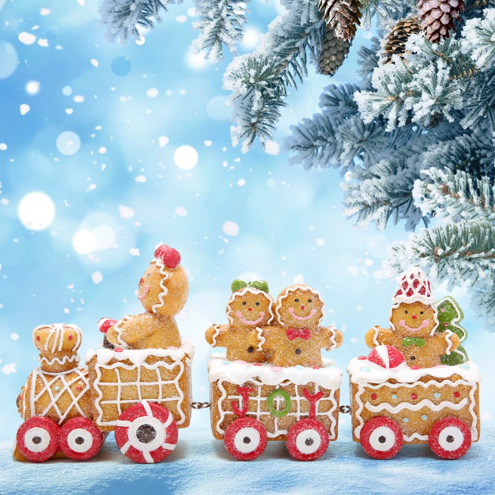 Hodao 9.25â€? Length Christmas Gingerbread Man Train Decorations Xmas ...