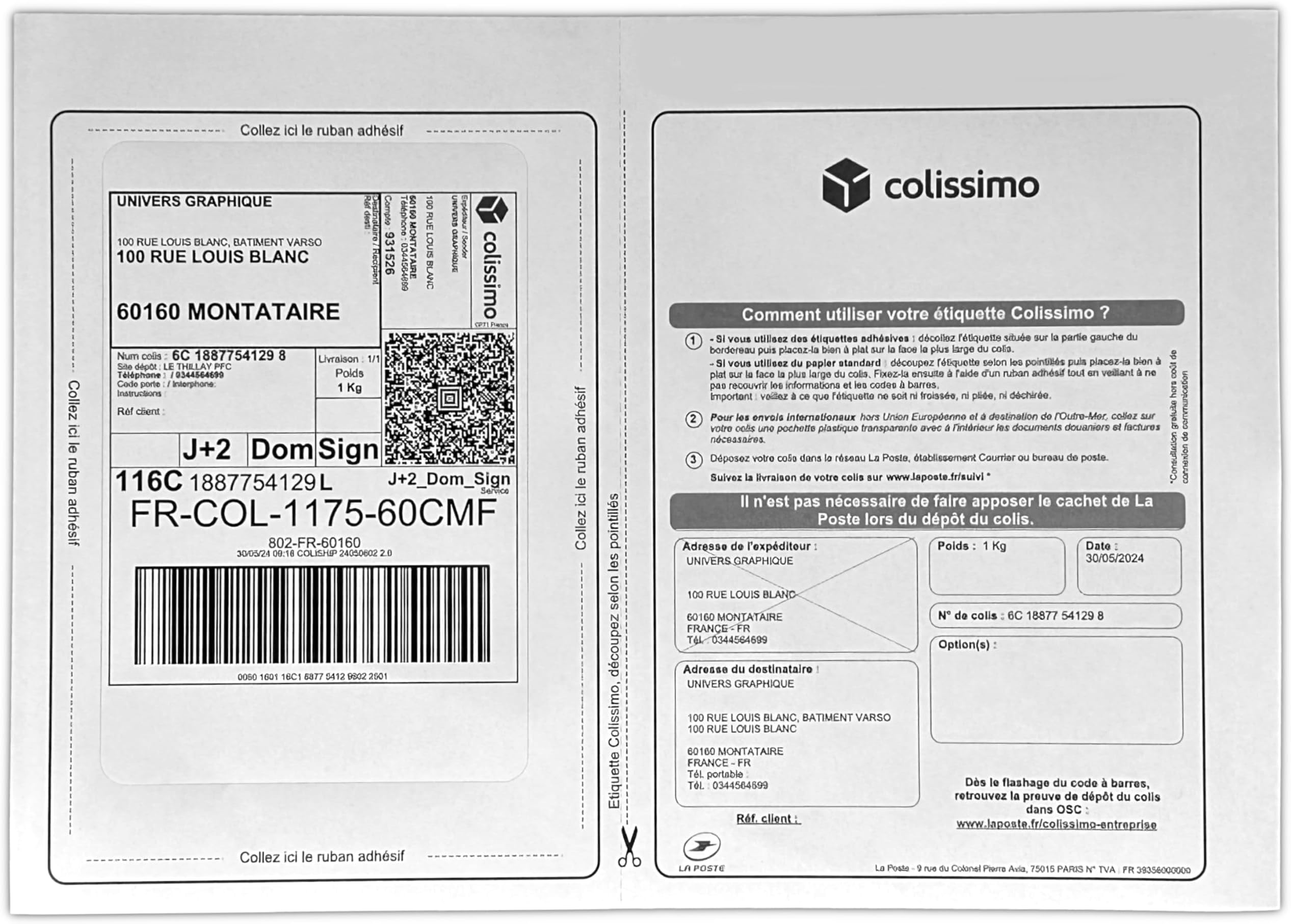 500 feuilles a4 étiquette expedition Colissimo - Chronopost - UPS ...